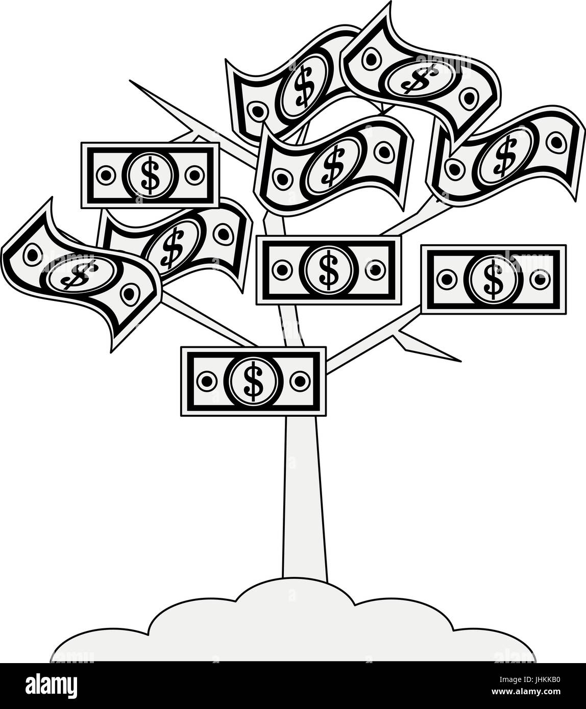 tree with dollar bill money icon image Stock Vector Image & Art - Alamy
