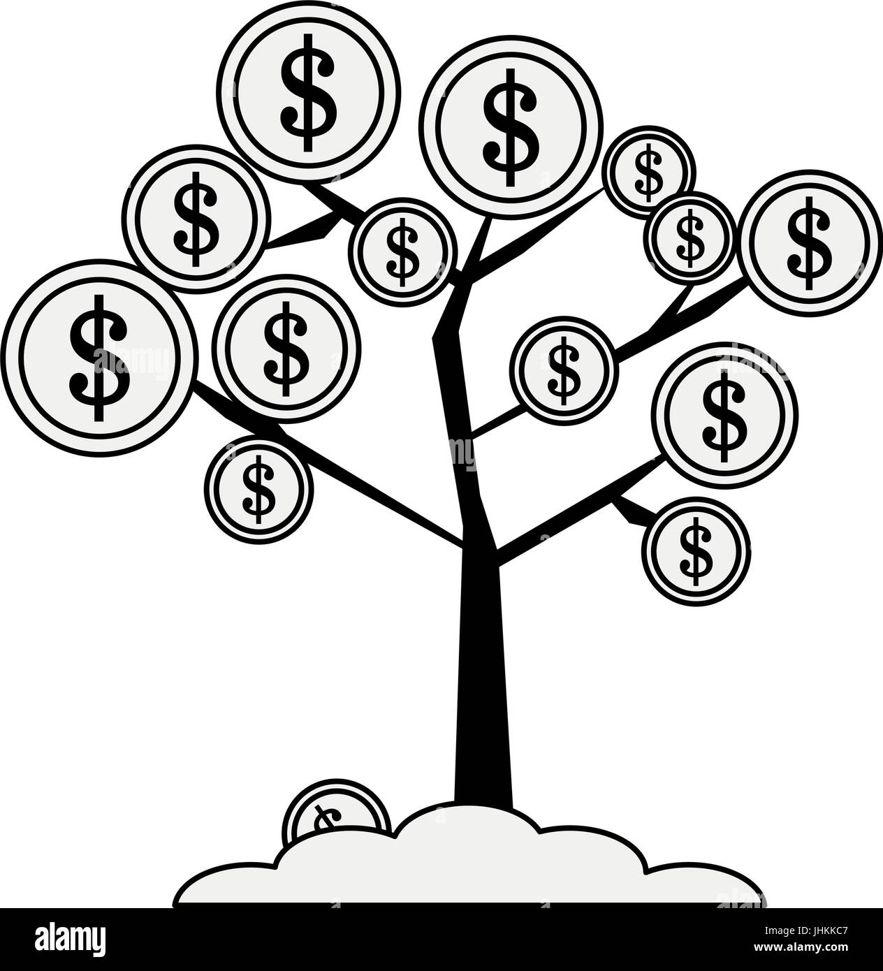 coin tree money icon image Stock Vector Image & Art - Alamy