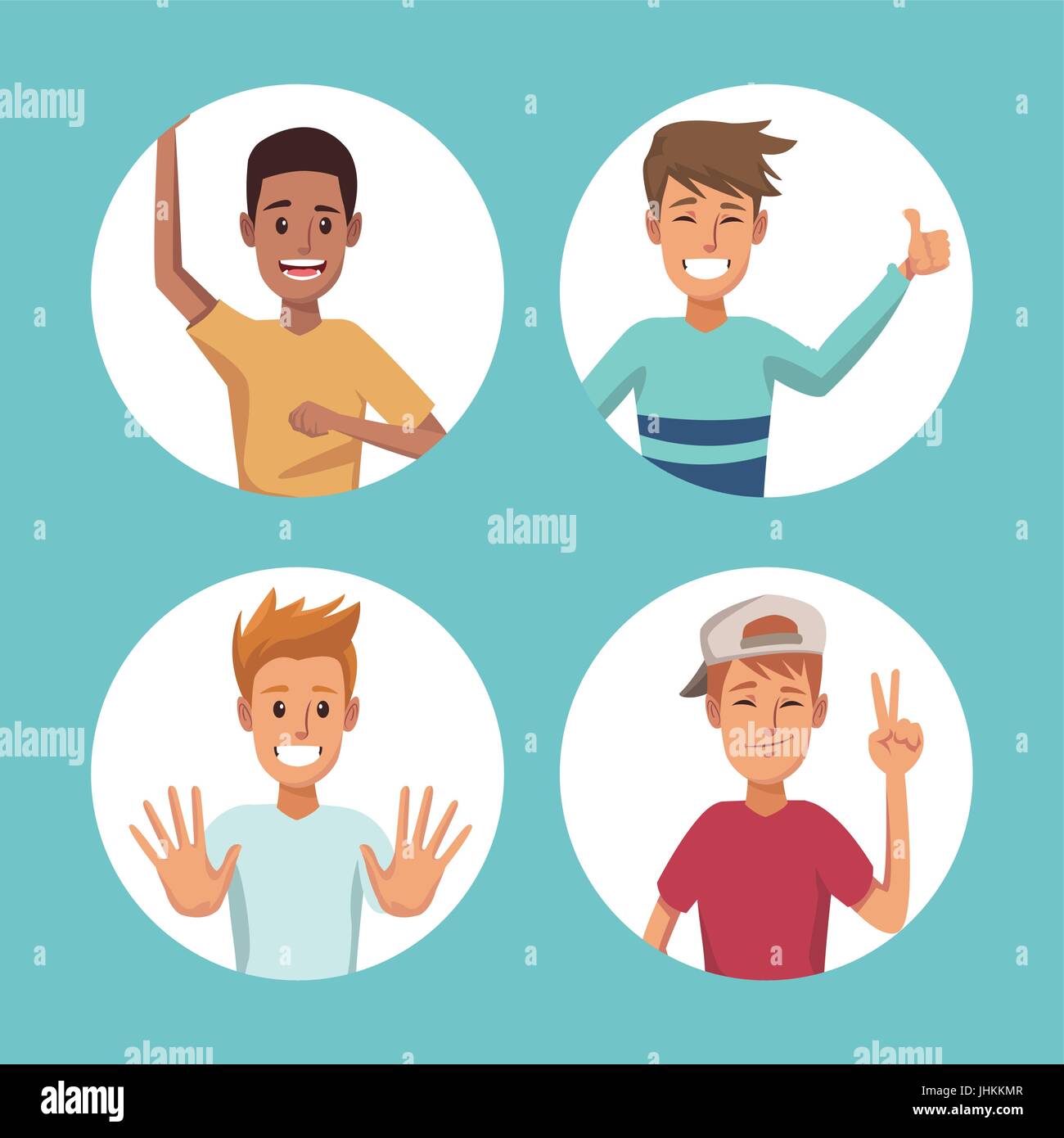 Group posing outdoors Stock Vector Images - Alamy