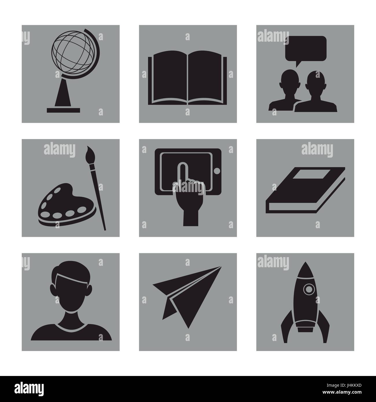 white background with square frame monochrome with silhouette elements ...