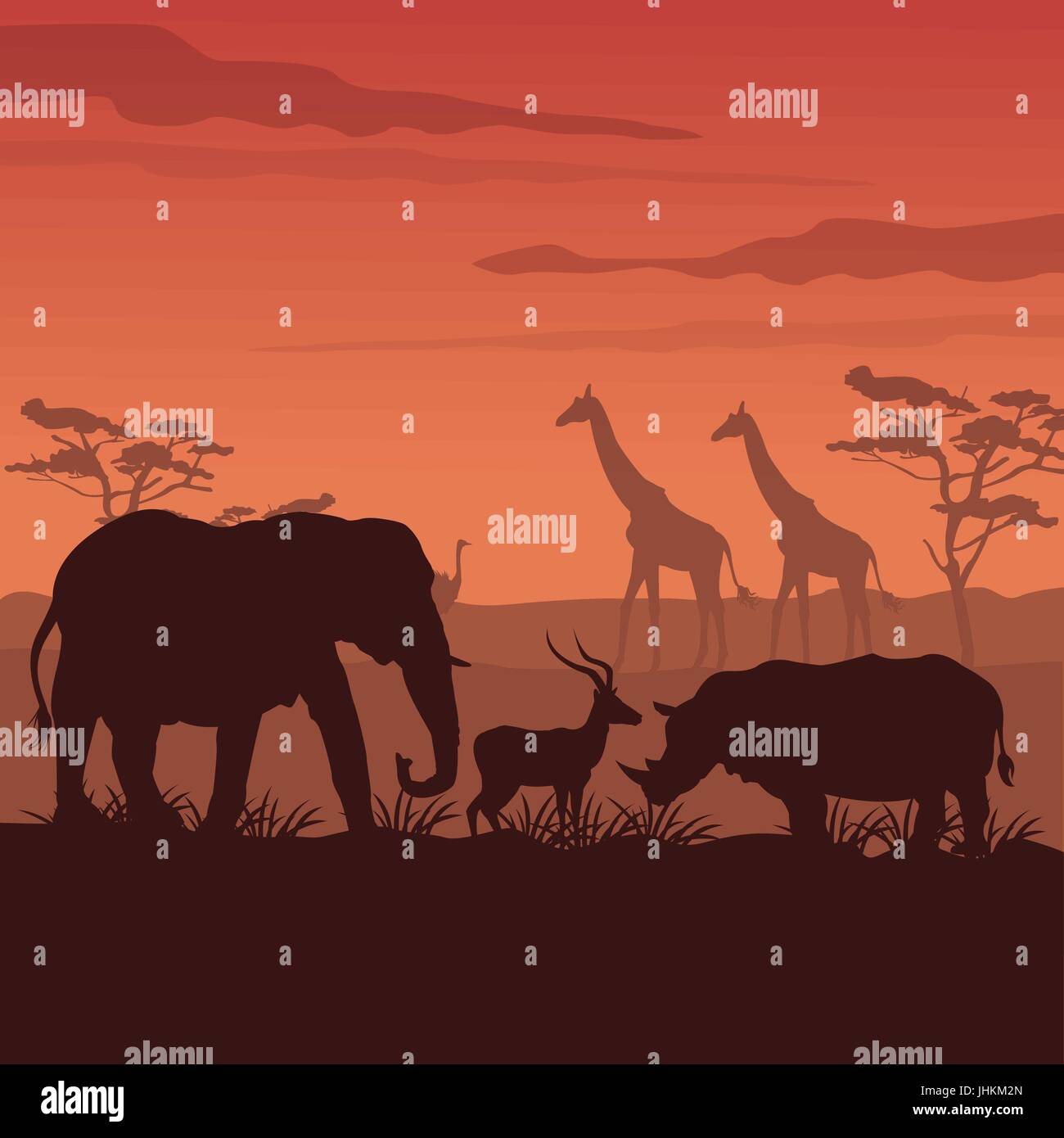 African Landscapes With Animals Paintings