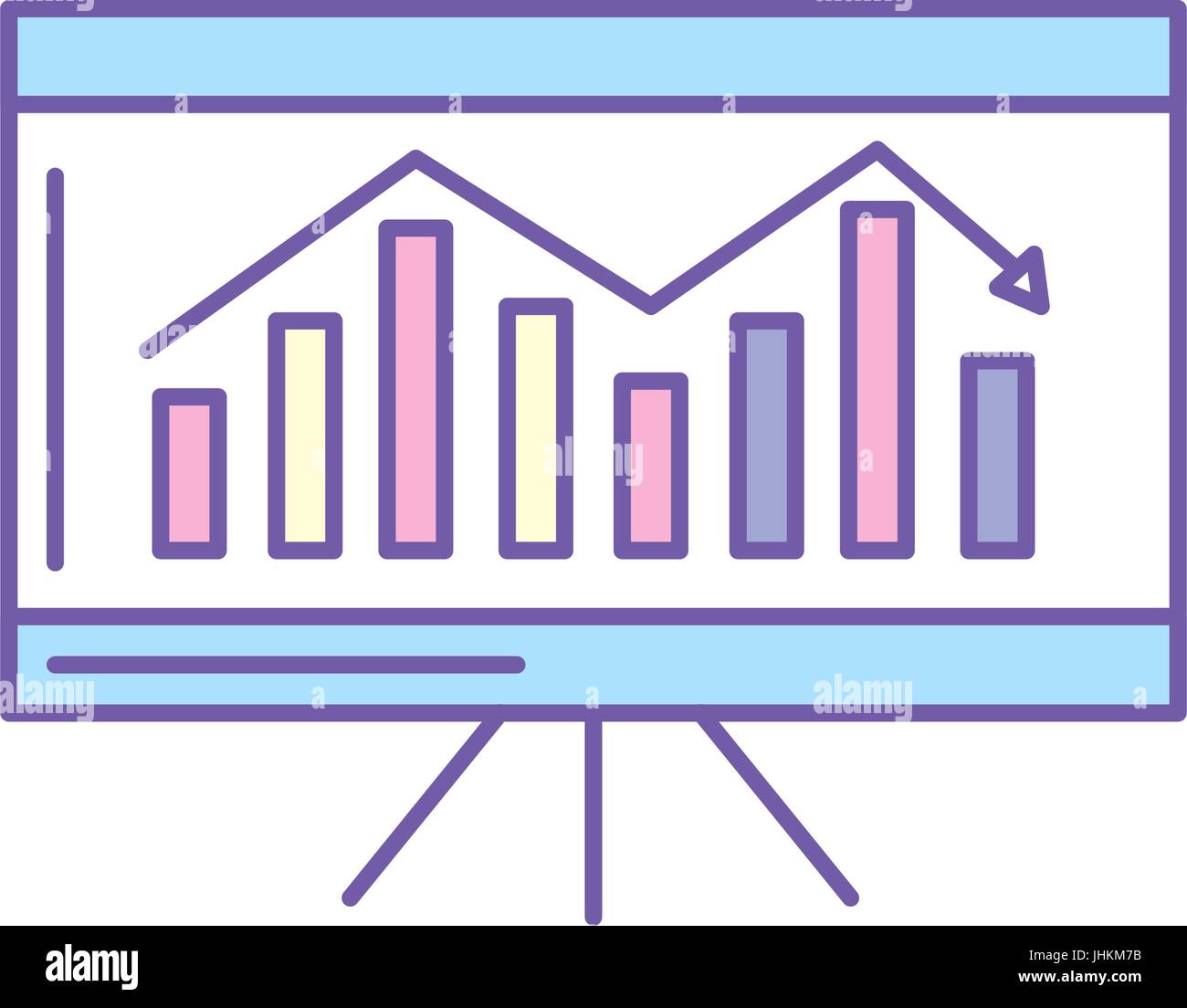 business statistic graph with documents information Stock Vector Image ...