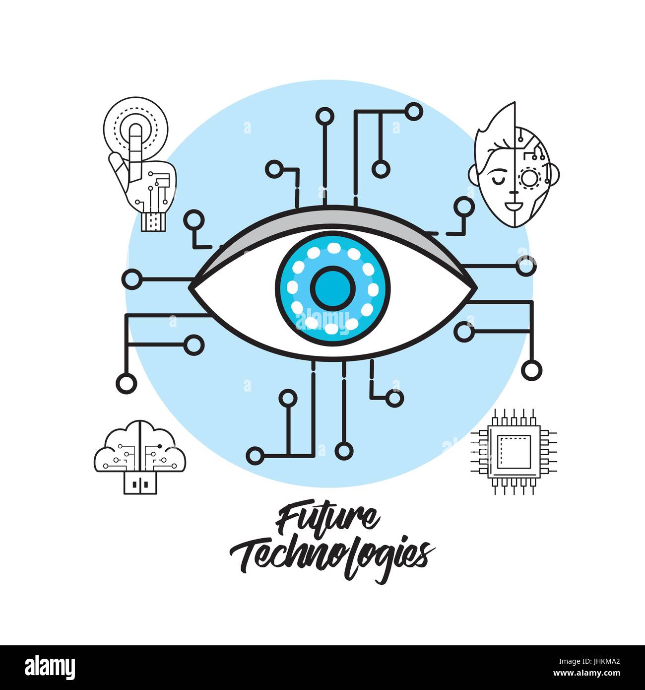 digital cyberspace with visual connection system Stock Vector Image ...