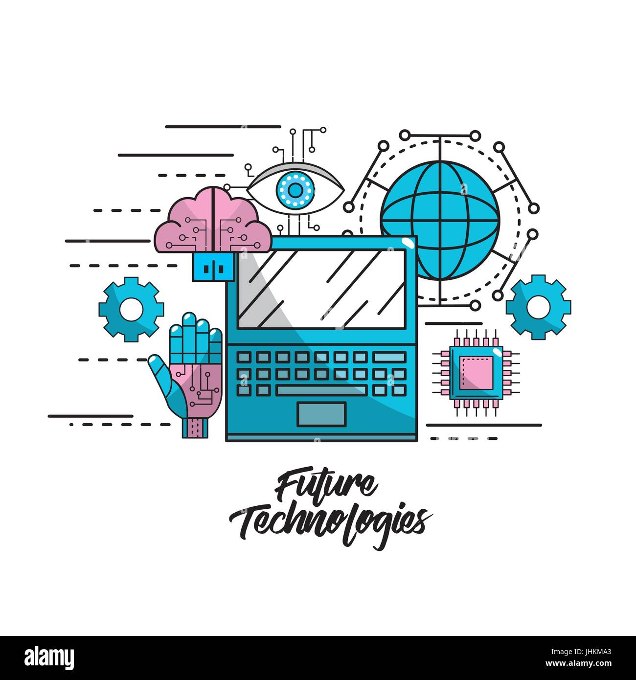 future technologies with global information system Stock Vector Image ...