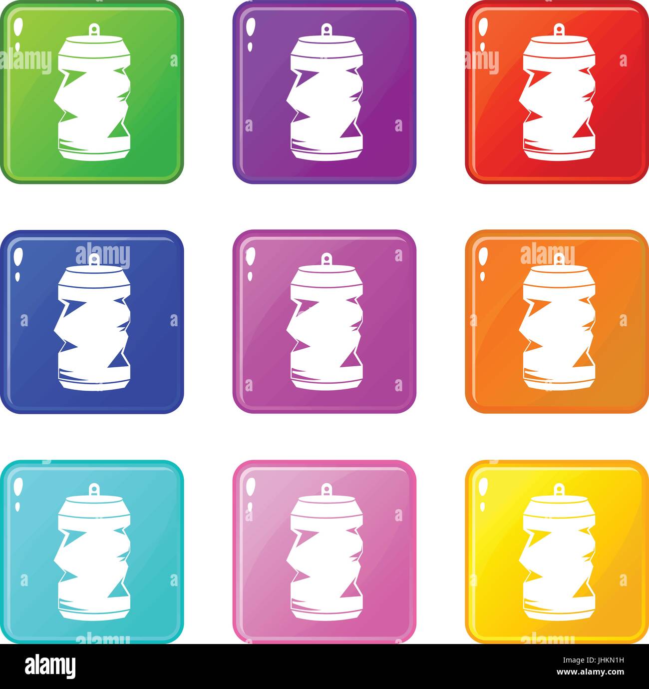 Crumpled aluminum cans icons 9 set Stock Vector Image & Art - Alamy