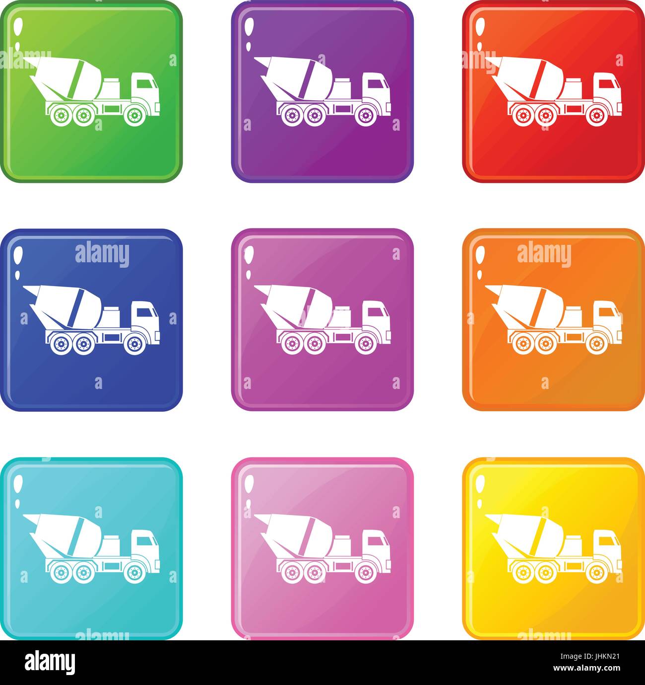 Building mixer for concrete icons 9 set Stock Vector Image & Art - Alamy