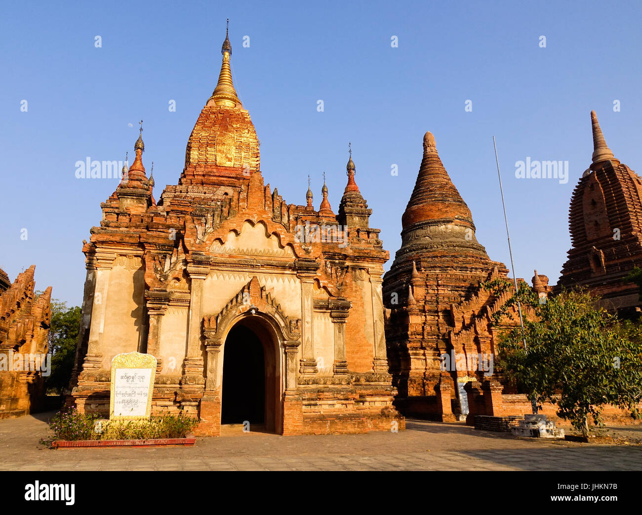 An Ancient Buddhist temple at sunny day in Bagan, Myanmar. Bagan is an ...