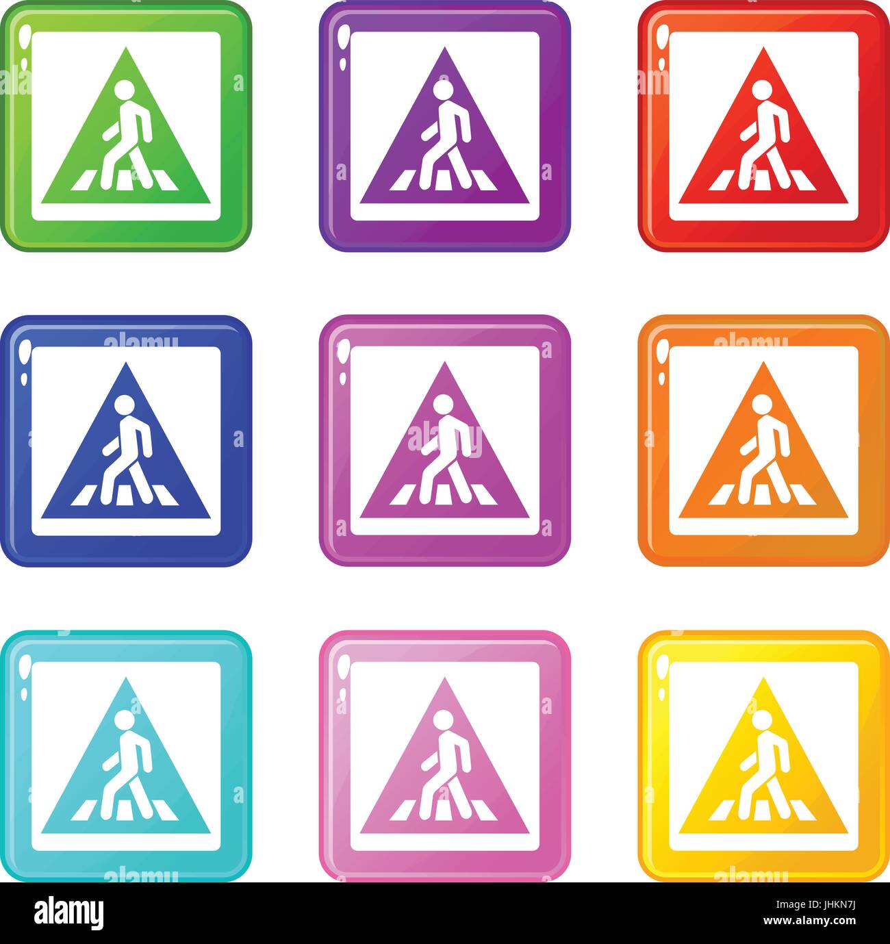 Pedestrian road sign icons 9 set Stock Vector Image & Art - Alamy