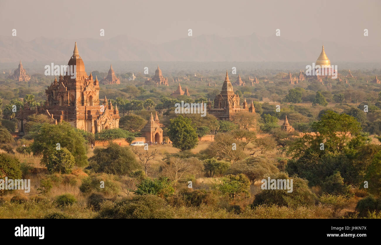 Landscape of Buddhist temples in Bagan, Myanmar. Bagan is an ancient ...