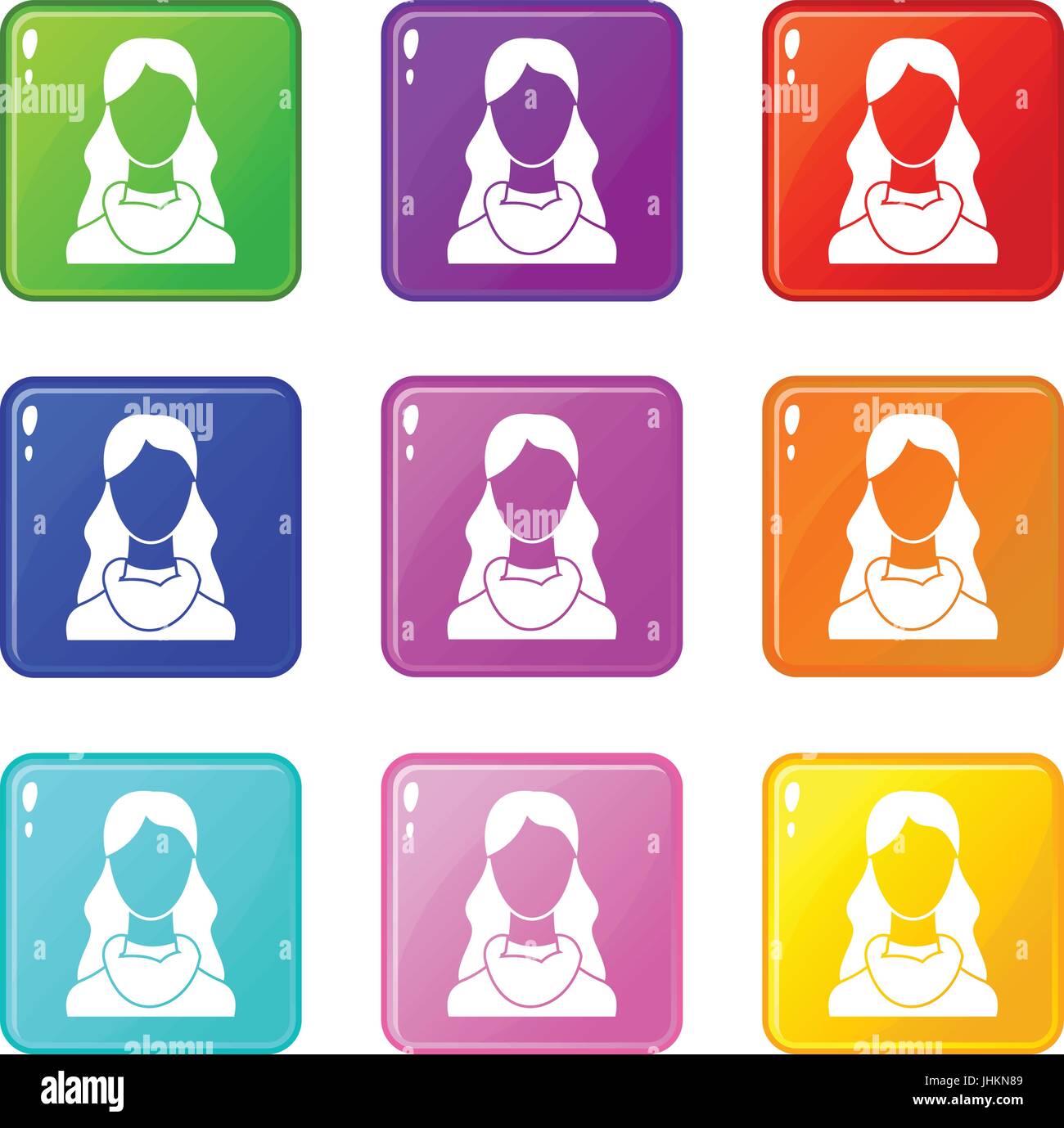 Woman icons 9 set Stock Vector Image & Art - Alamy