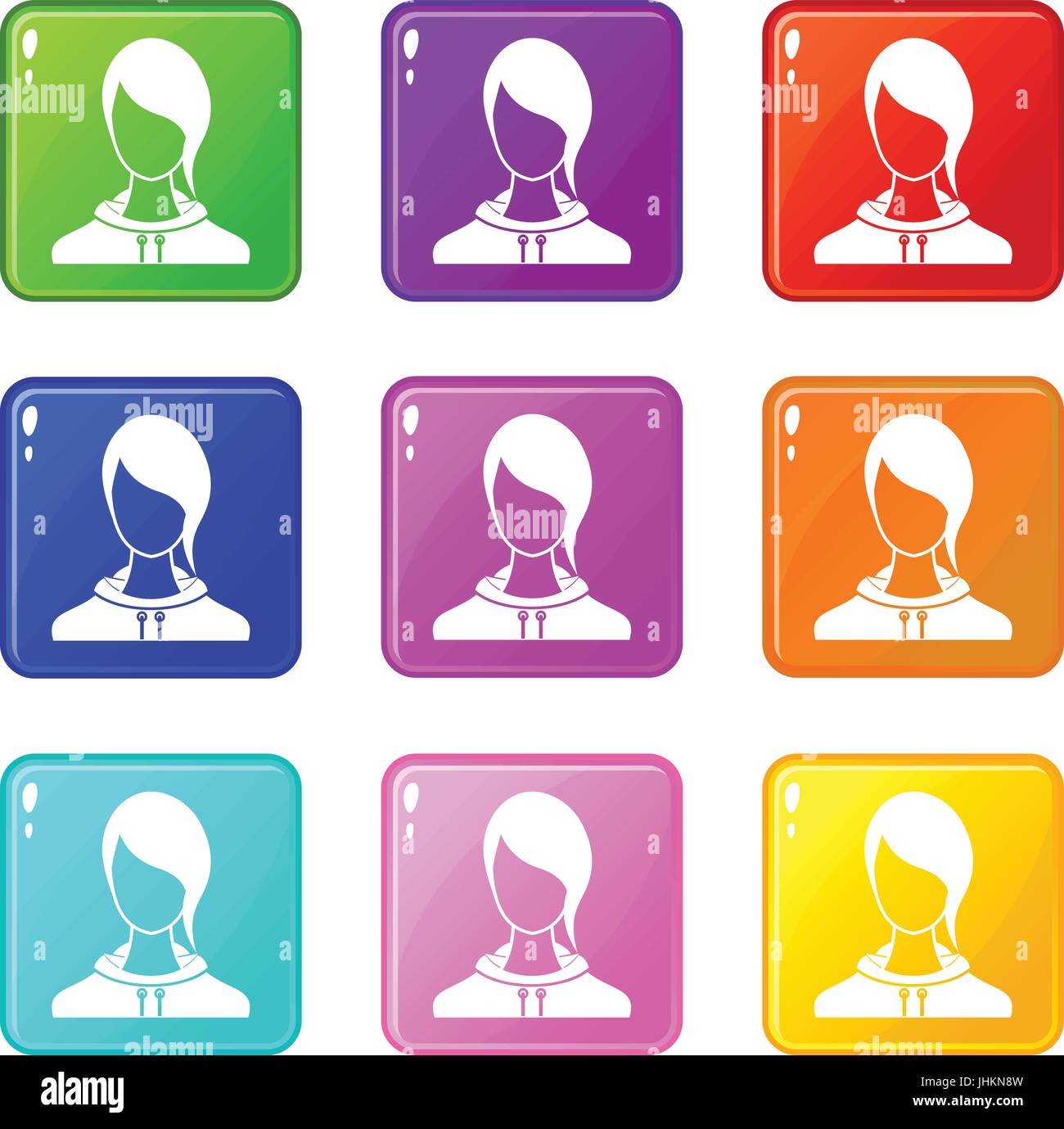 Woman icons 9 set Stock Vector Image & Art - Alamy