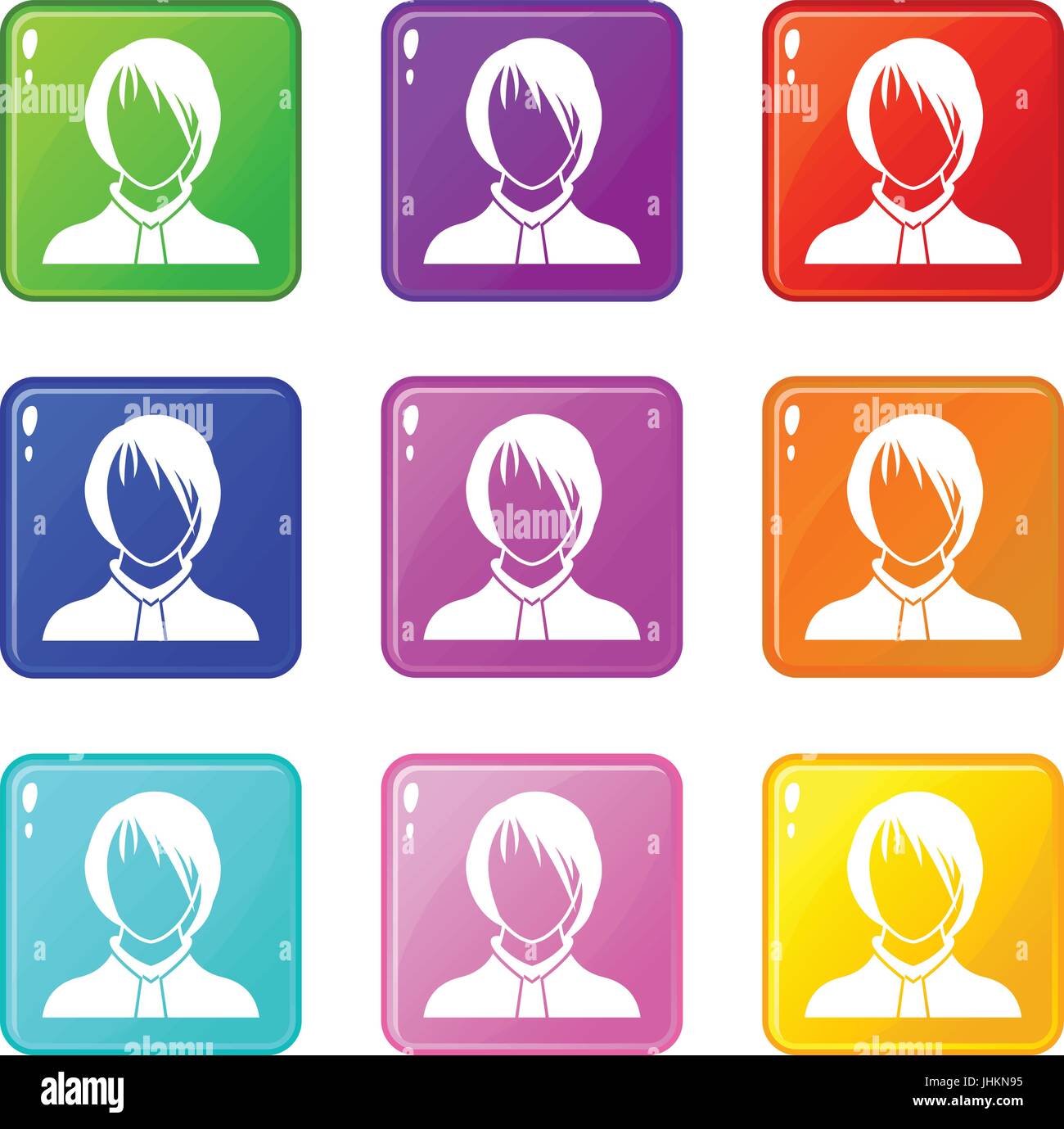 Woman icons 9 set Stock Vector Image & Art - Alamy