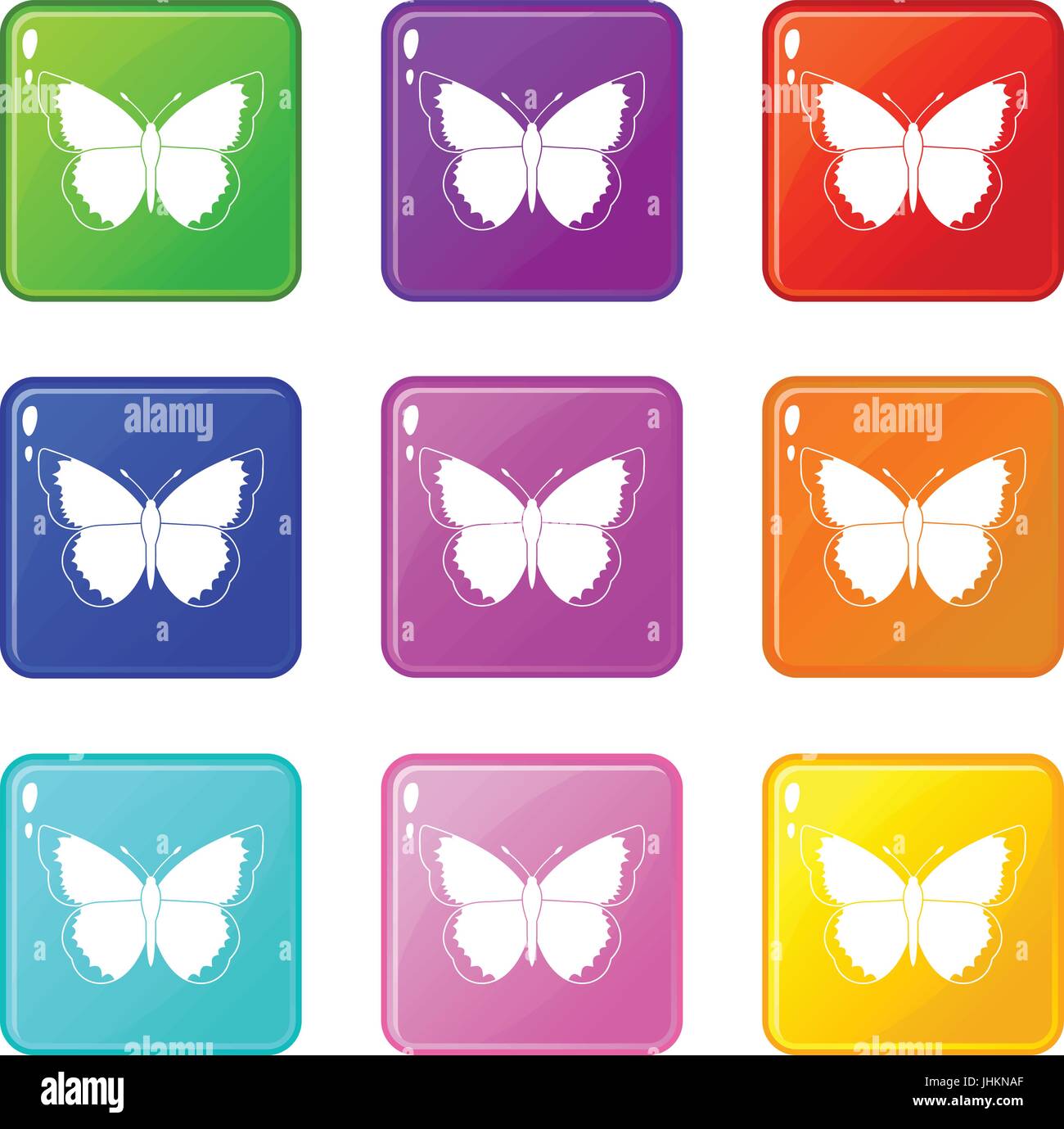 Butterfly icons 9 set Stock Vector Image & Art - Alamy