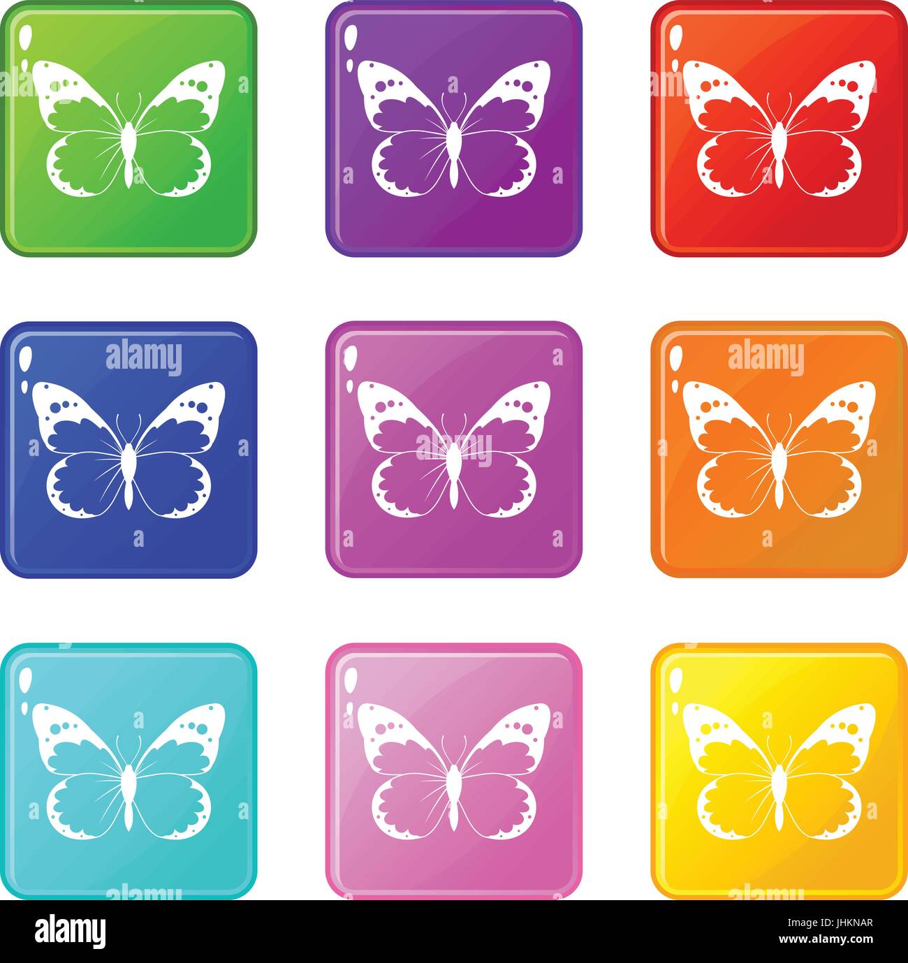 Butterfly icons 9 set Stock Vector Image & Art - Alamy