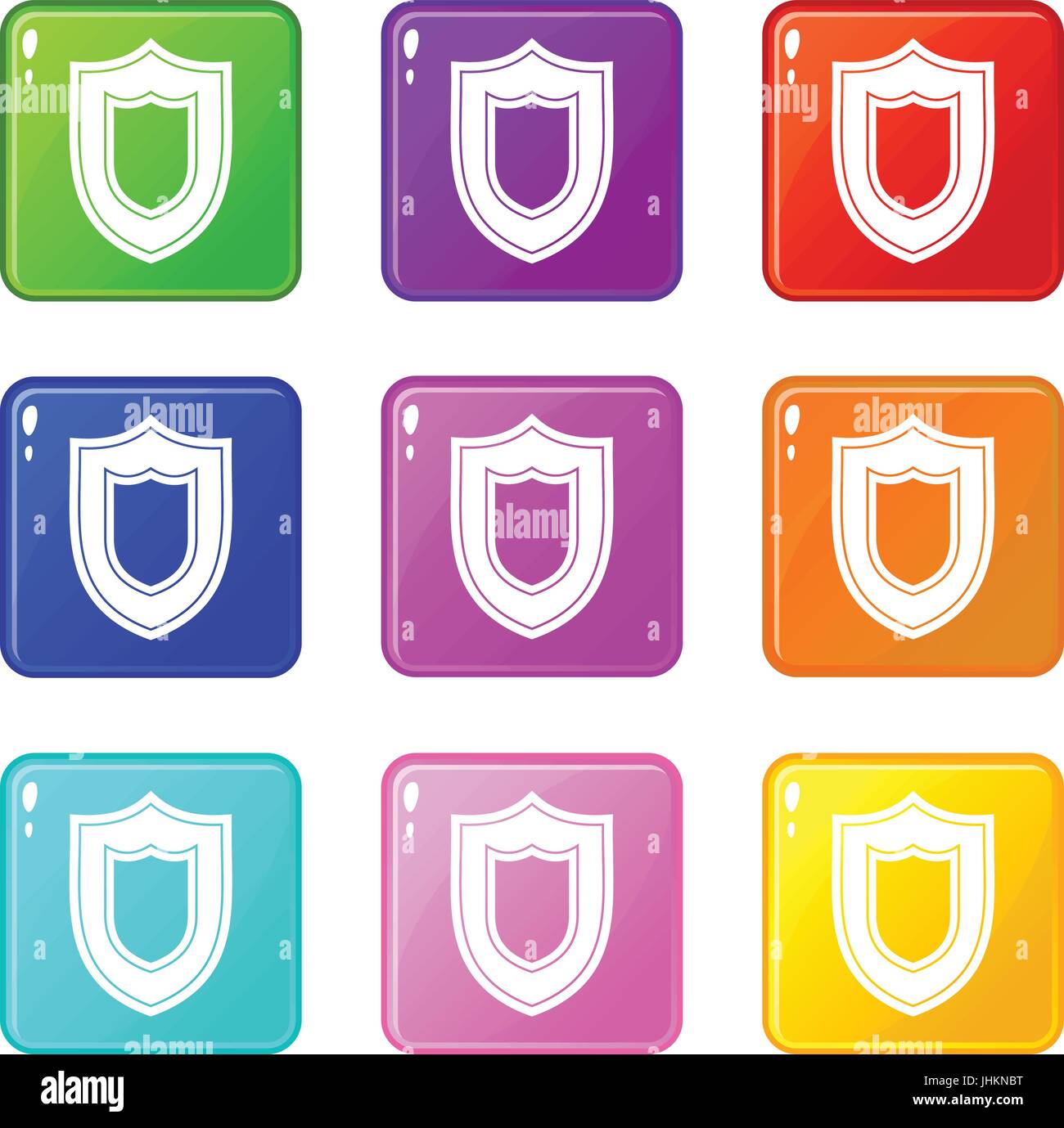 Shield icons 9 set Stock Vector Image & Art - Alamy