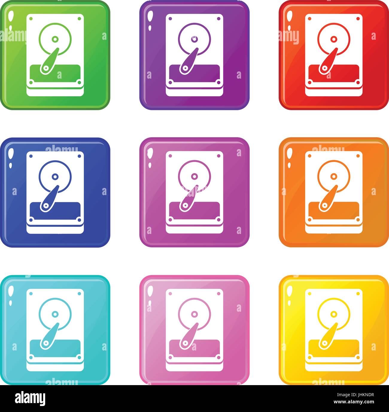 HDD icons 9 set Stock Vector Image & Art - Alamy