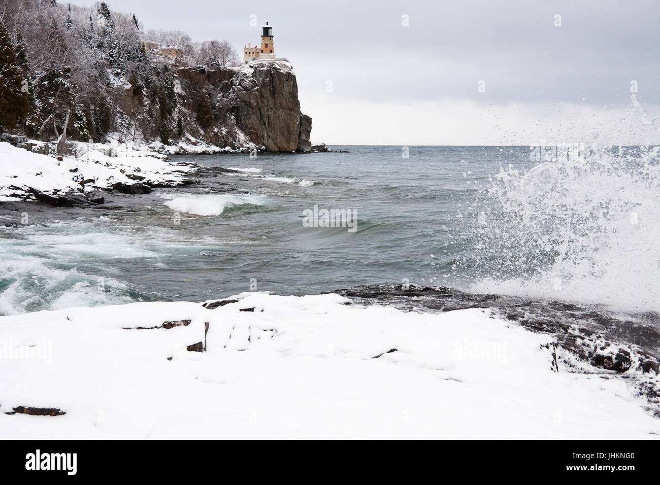 Split Rock Lighthouse On Lake Superior In Winter Stock Photo - Alamy
