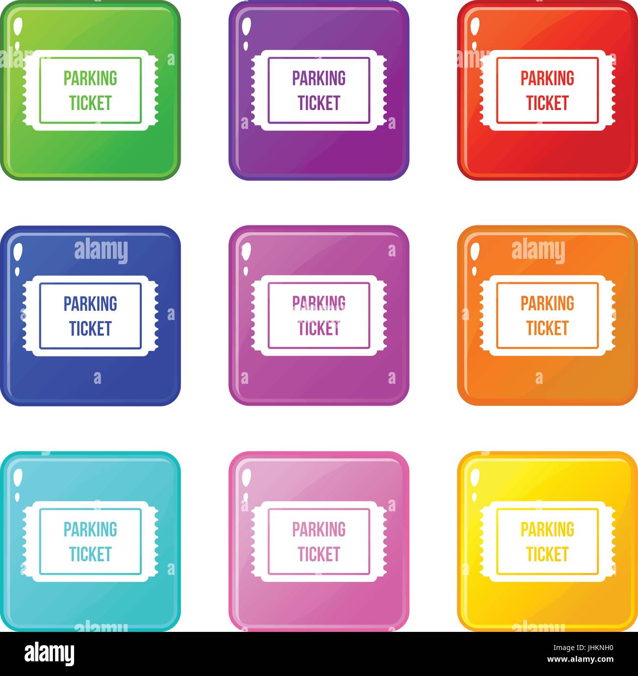 Parking ticket icons 9 set Stock Vector Image & Art - Alamy