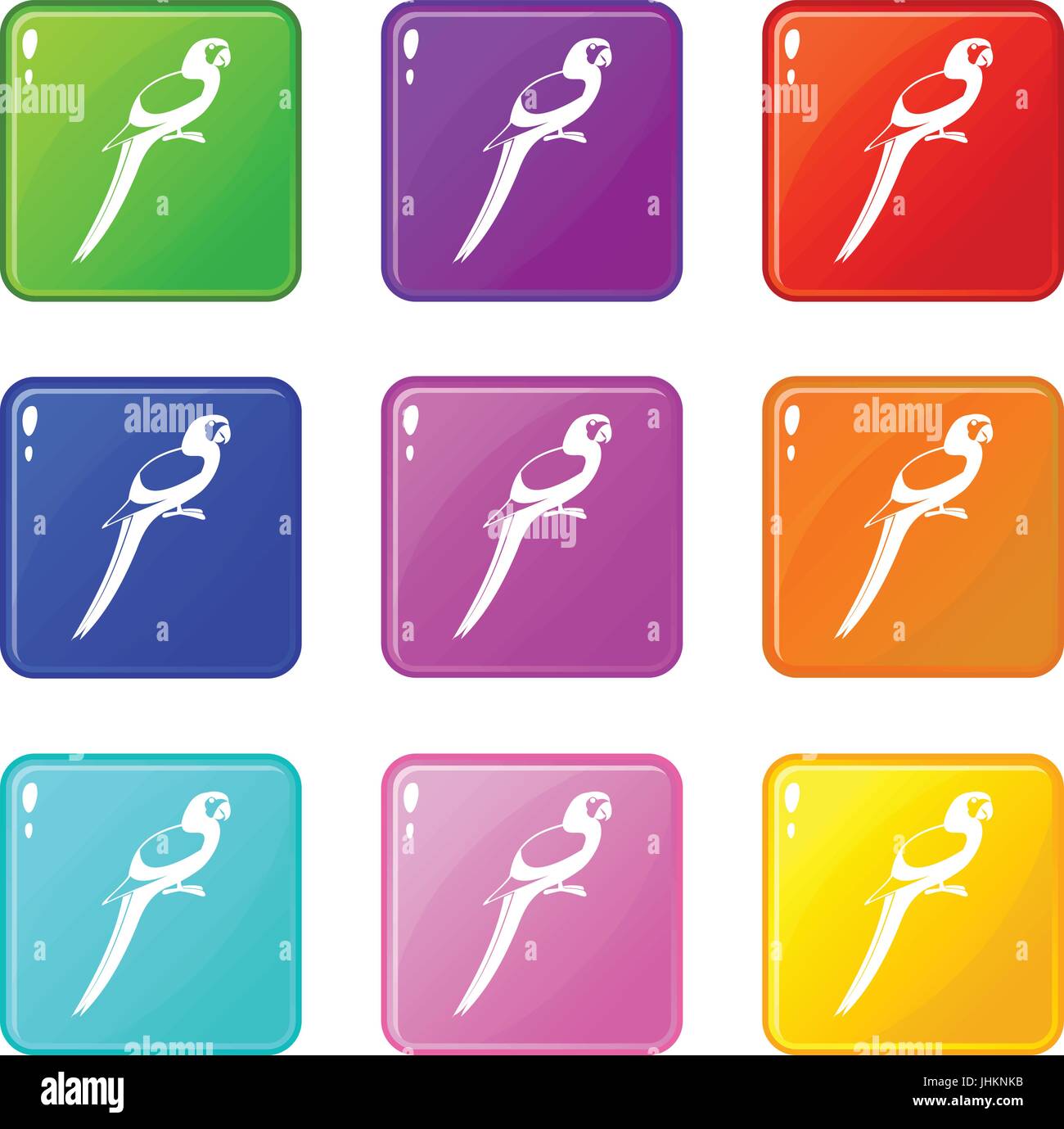 Parrot icons 9 set Stock Vector Image & Art - Alamy