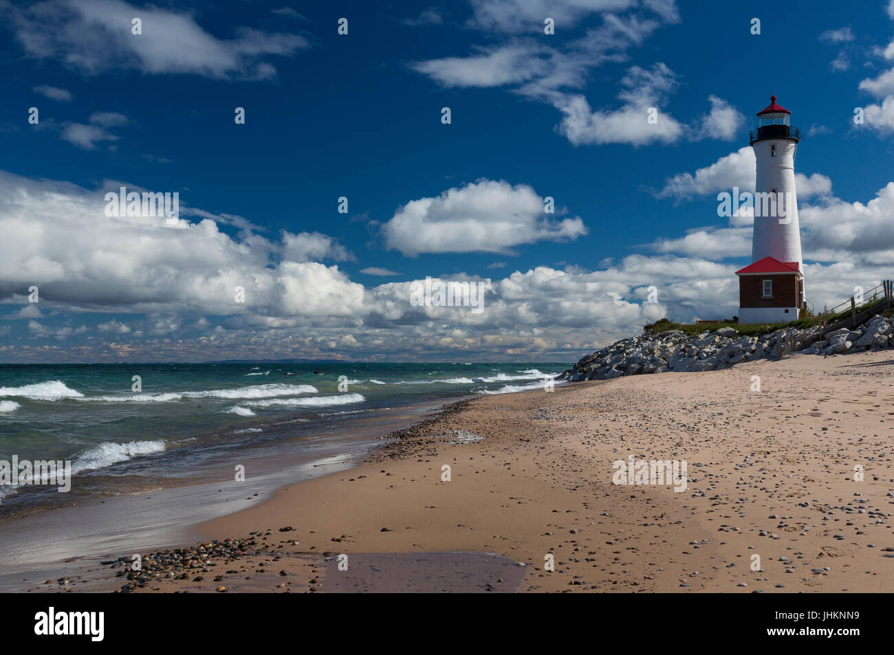 Crisp Point Lighthouse Stock Photo - Alamy