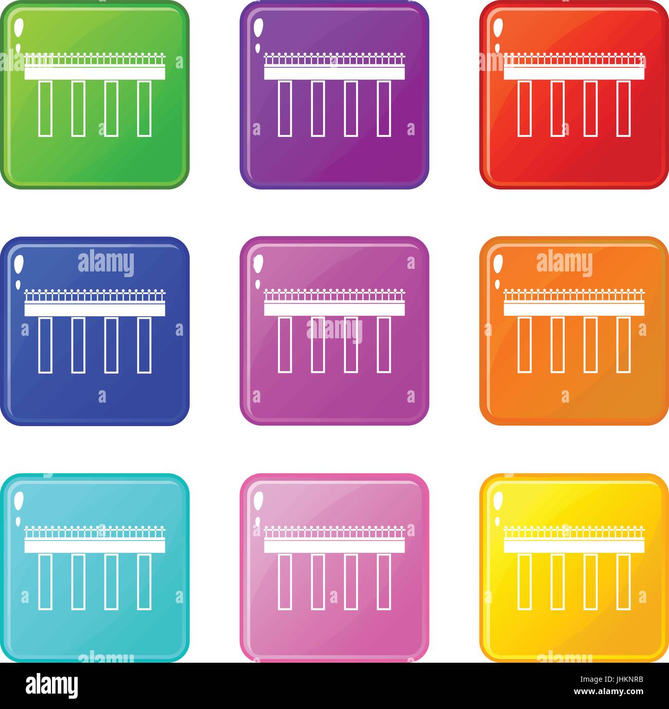 Bridge icons 9 set Stock Vector Image & Art - Alamy