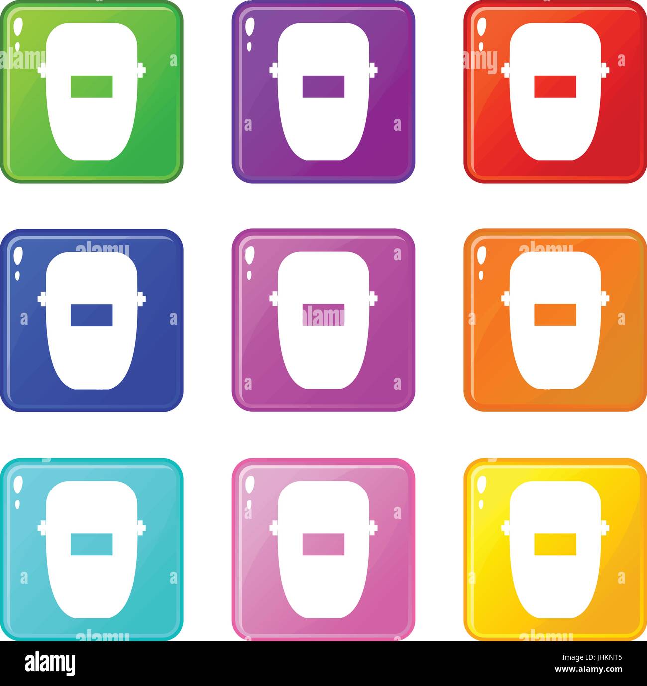 Welding mask icons 9 set Stock Vector Image & Art - Alamy