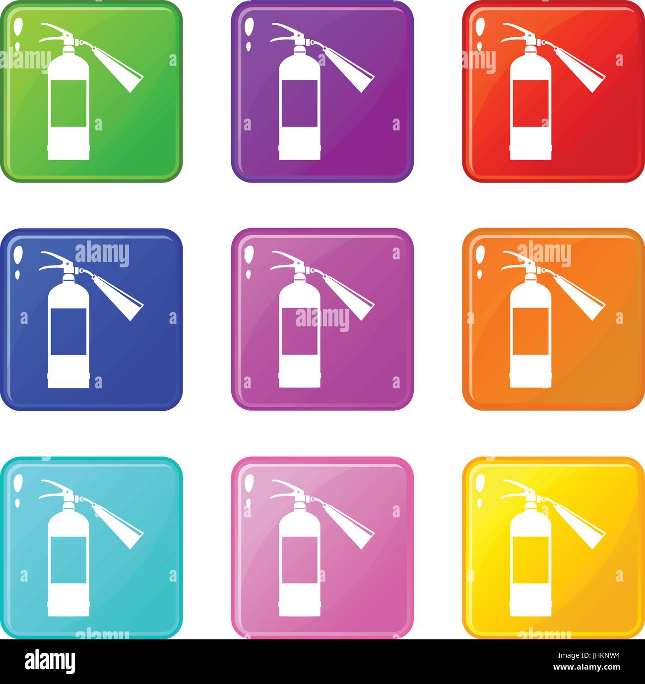 Fire extinguisher icons 9 set Stock Vector Image & Art - Alamy