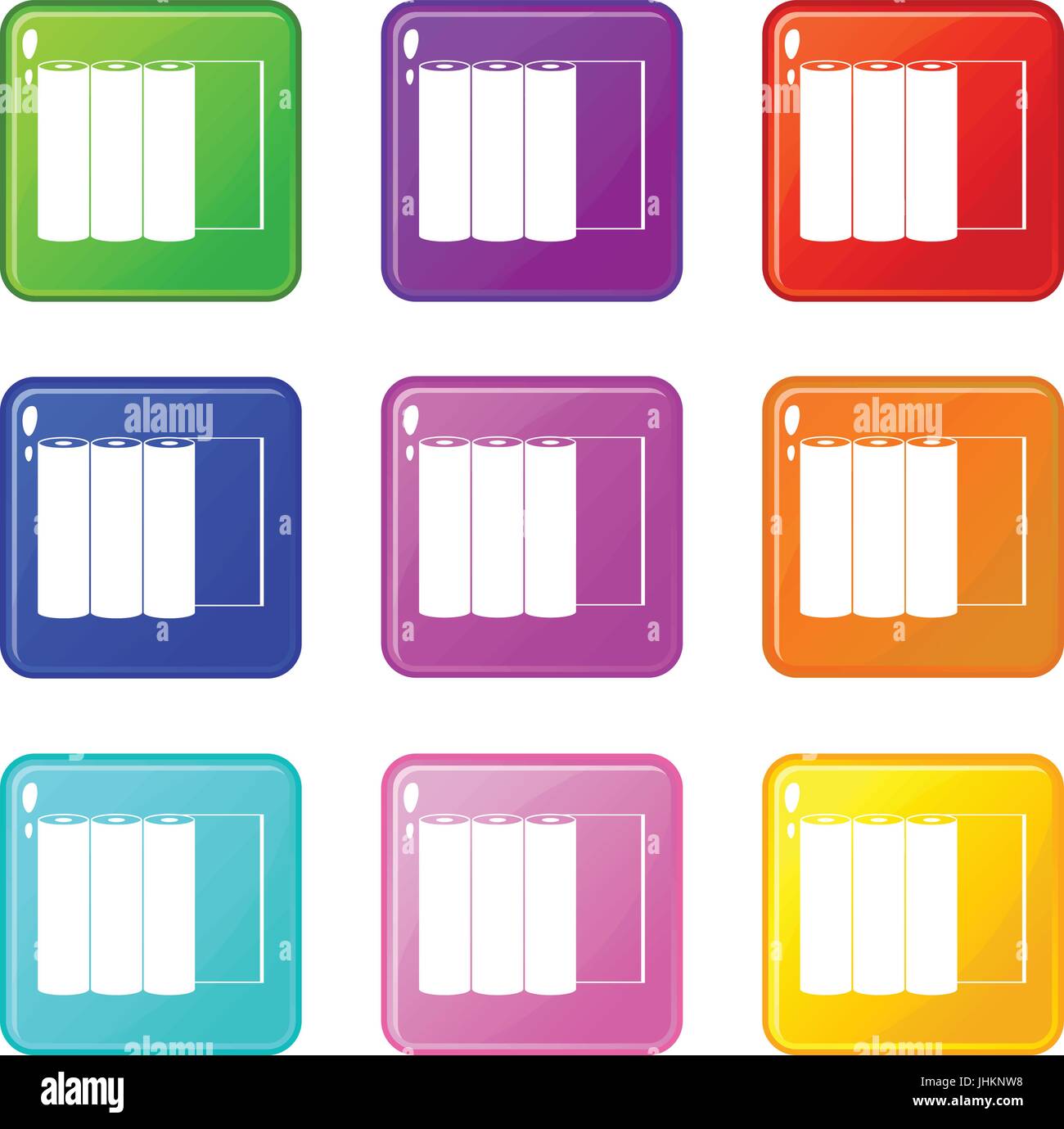 Rolls of paper icons 9 set Stock Vector Image & Art - Alamy