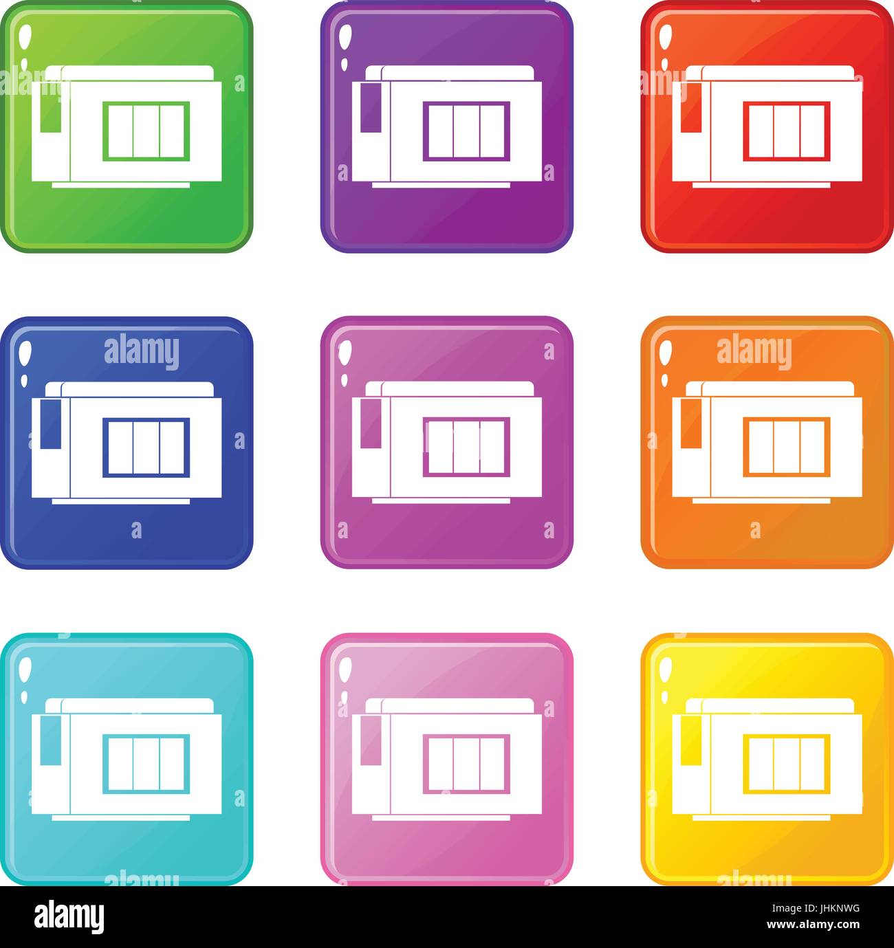 Inkjet printer cartridge icons 9 set Stock Vector Image & Art - Alamy