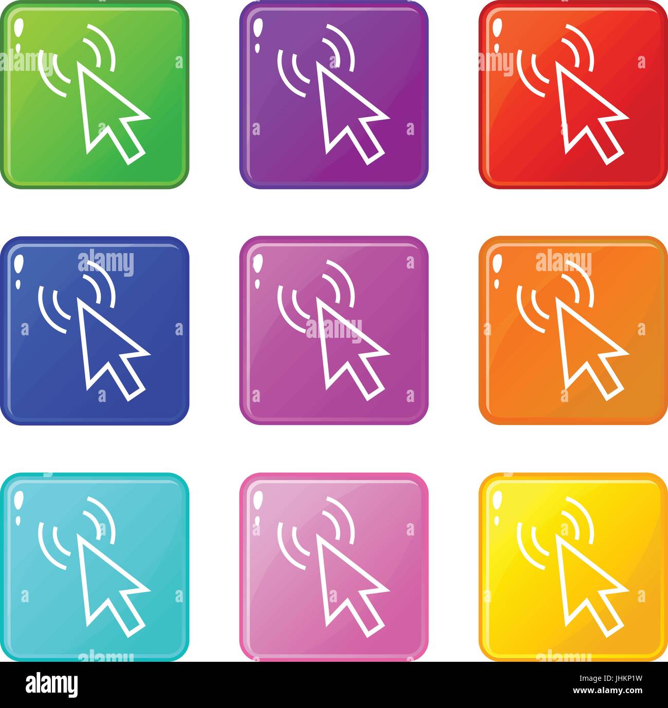 Click icons 9 set Stock Vector Image & Art - Alamy
