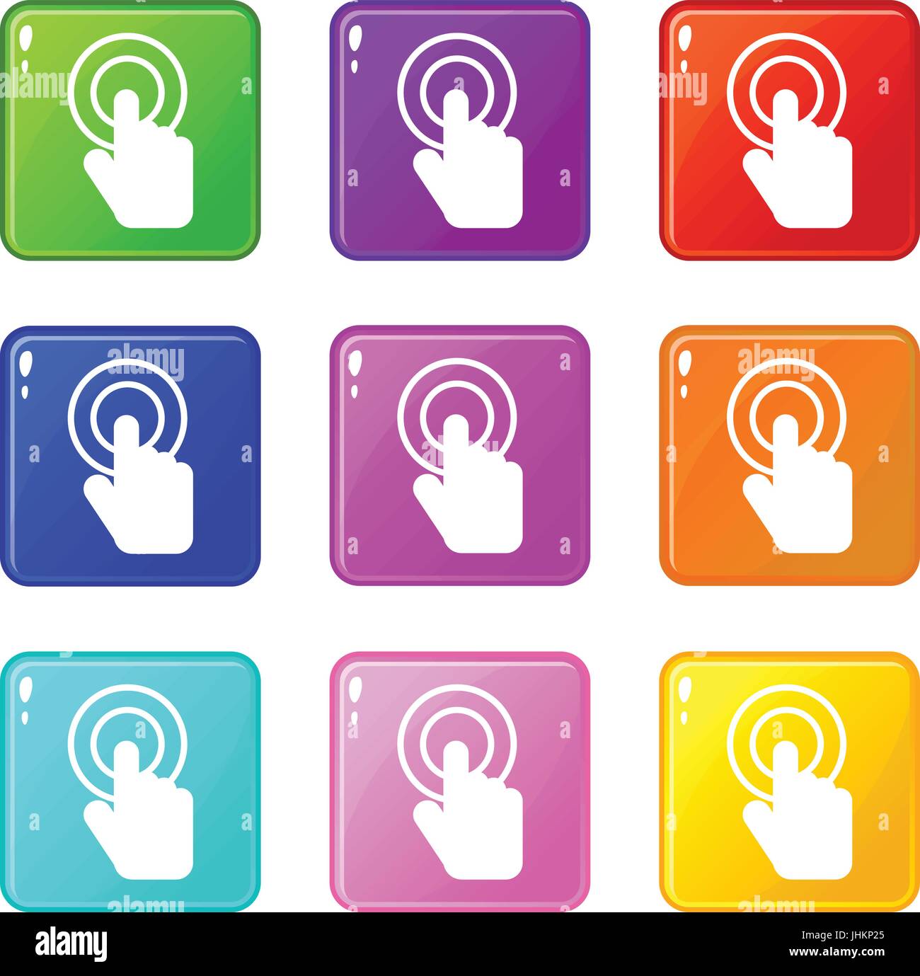 Click icons 9 set Stock Vector Image & Art - Alamy