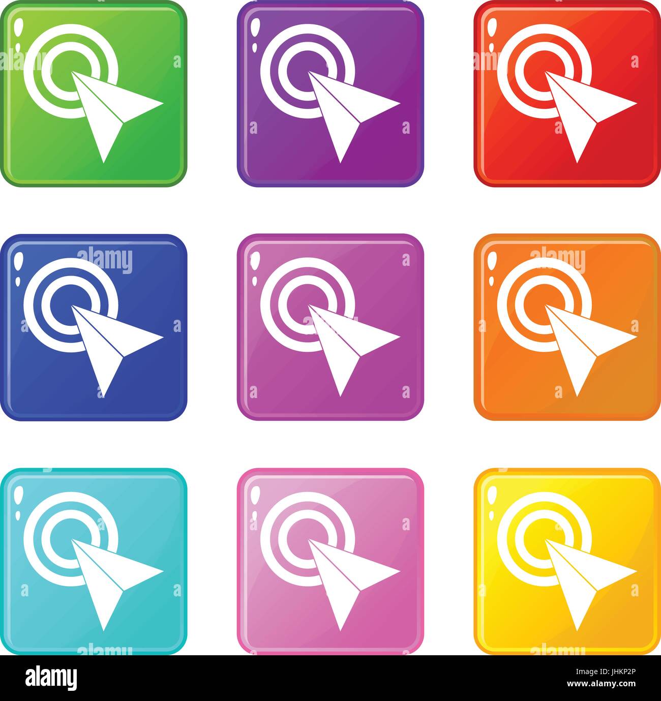 Click icons 9 set Stock Vector Image & Art - Alamy