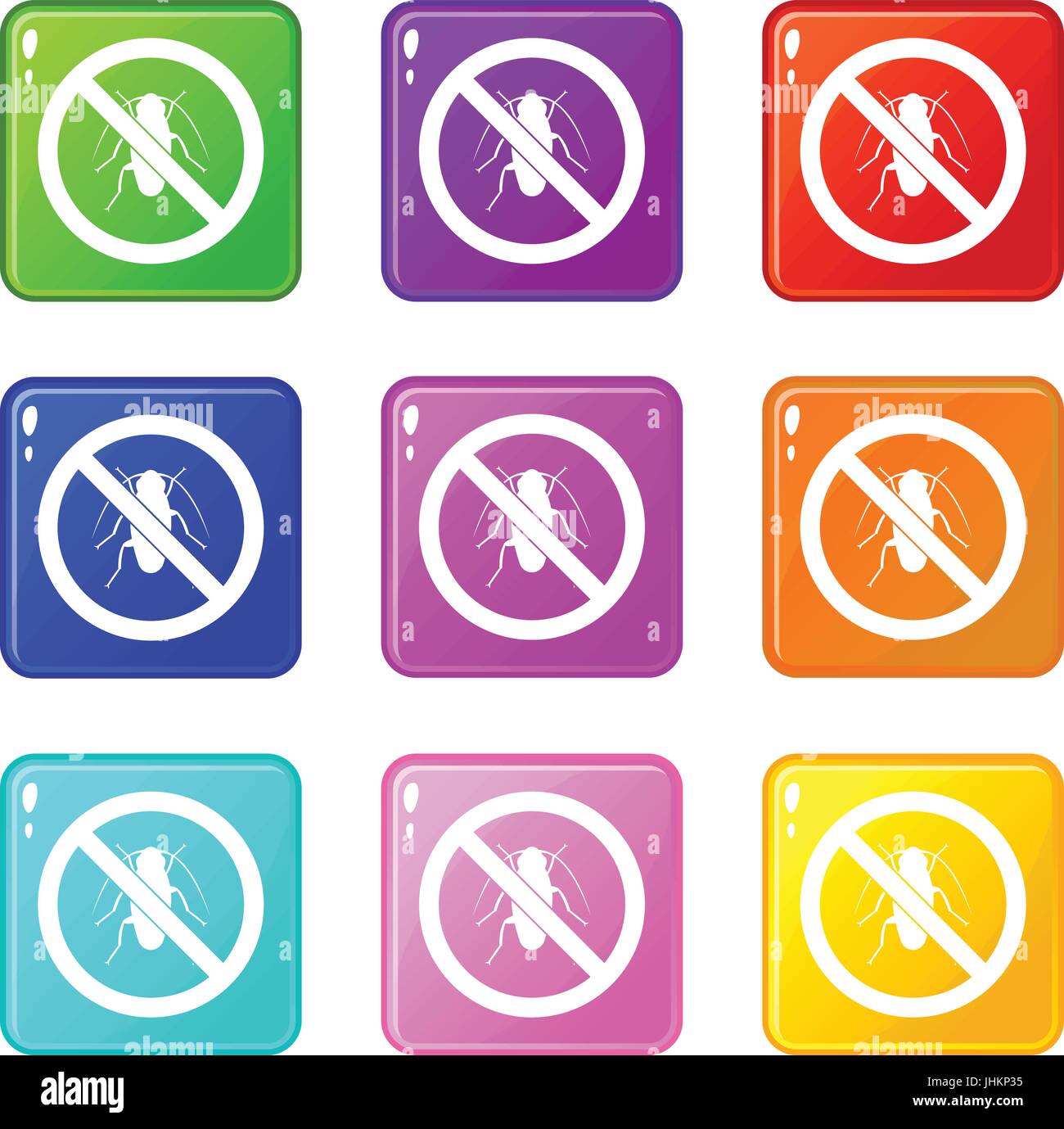 No cockroach sign icons 9 set Stock Vector Image & Art - Alamy