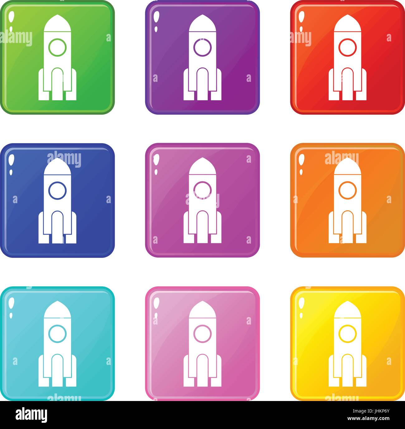 Rocket icons 9 set Stock Vector Image & Art - Alamy