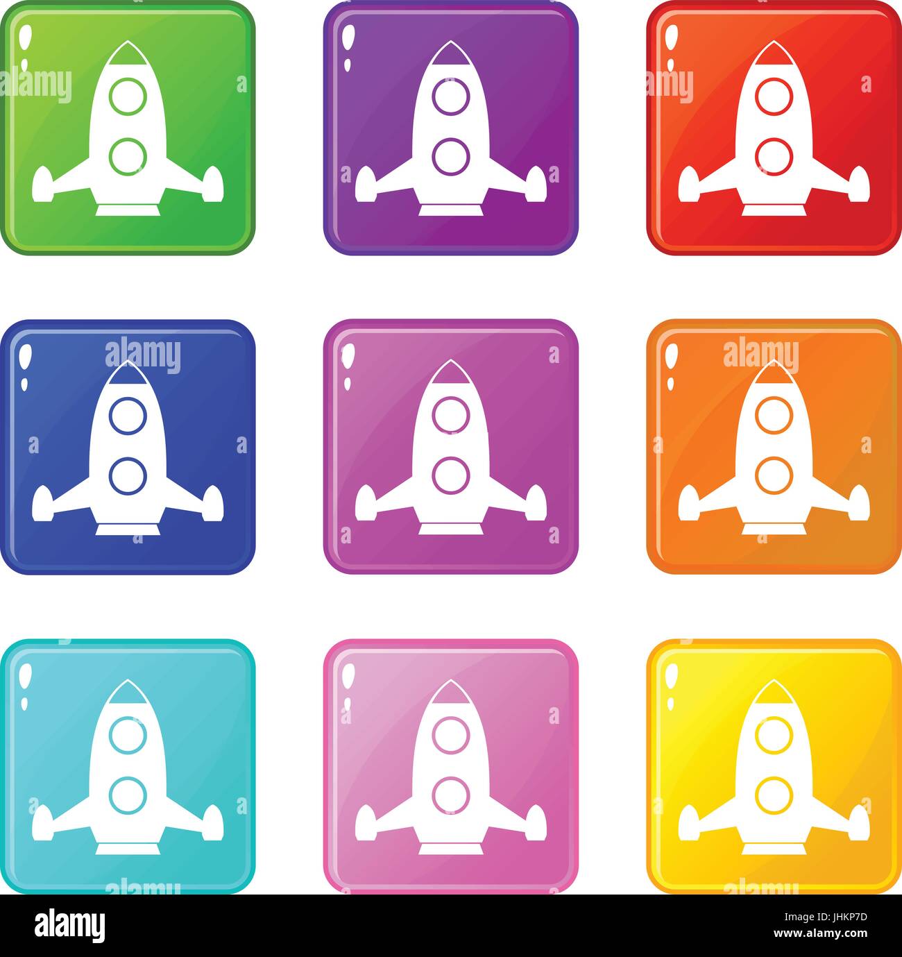 Rocket icons 9 set Stock Vector Image & Art - Alamy
