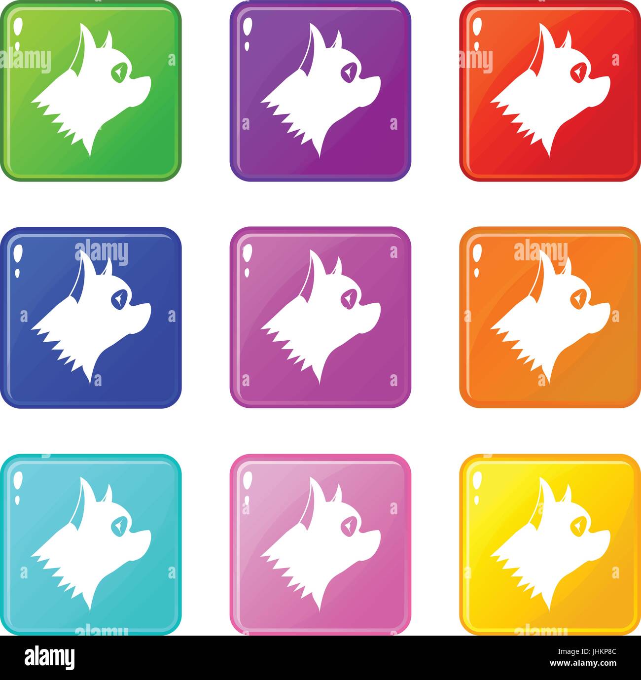 Pinscher dog icons 9 set Stock Vector Image & Art - Alamy