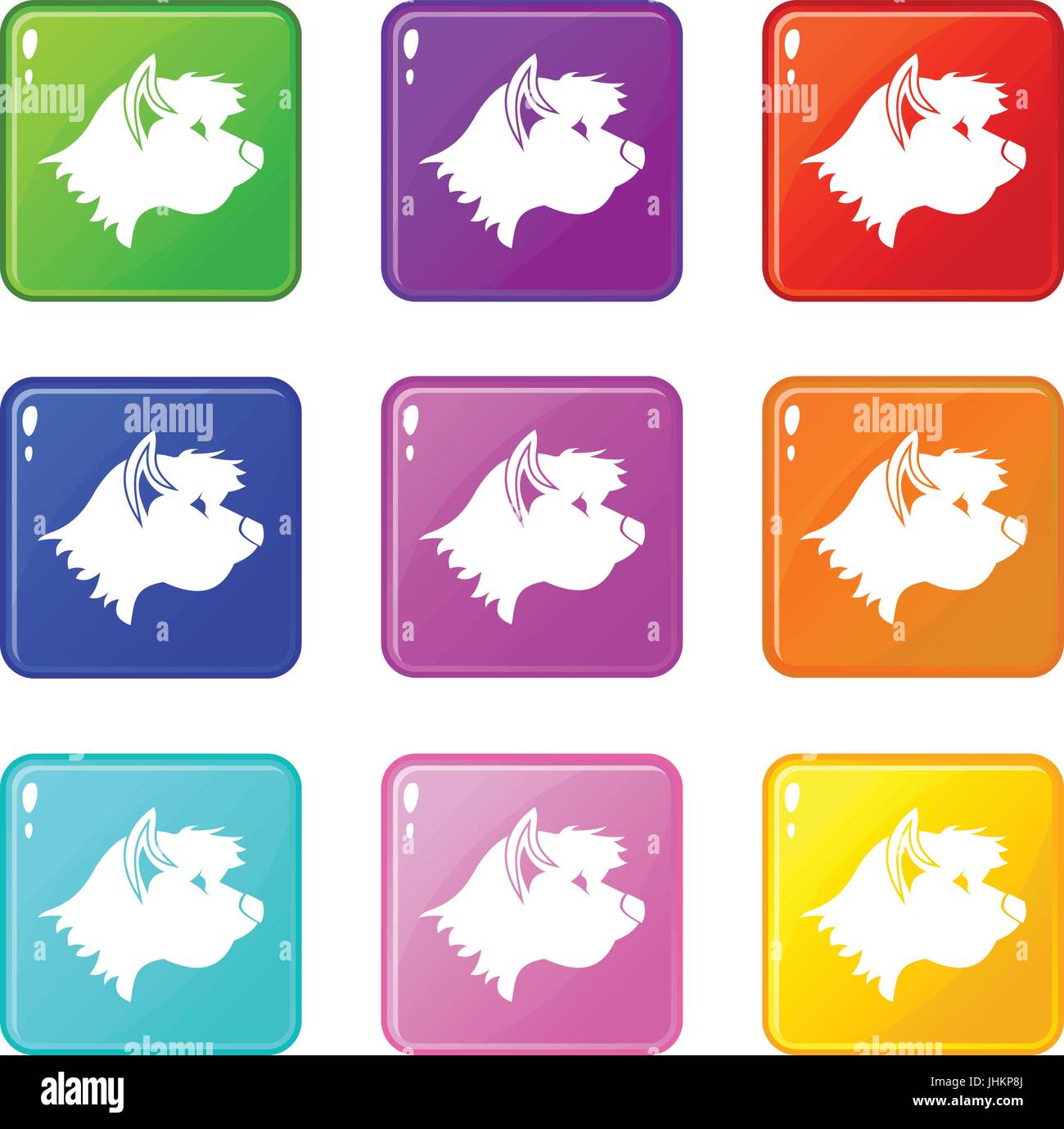 Terrier dog icons 9 set Stock Vector Image & Art - Alamy