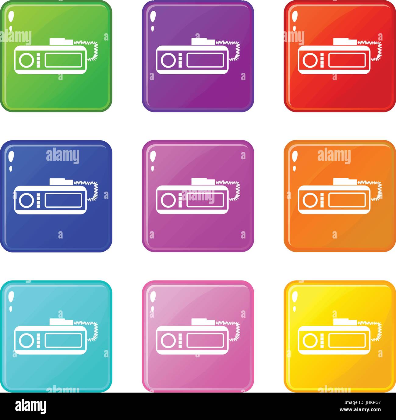 Radio taxi icons 9 set Stock Vector Image & Art - Alamy