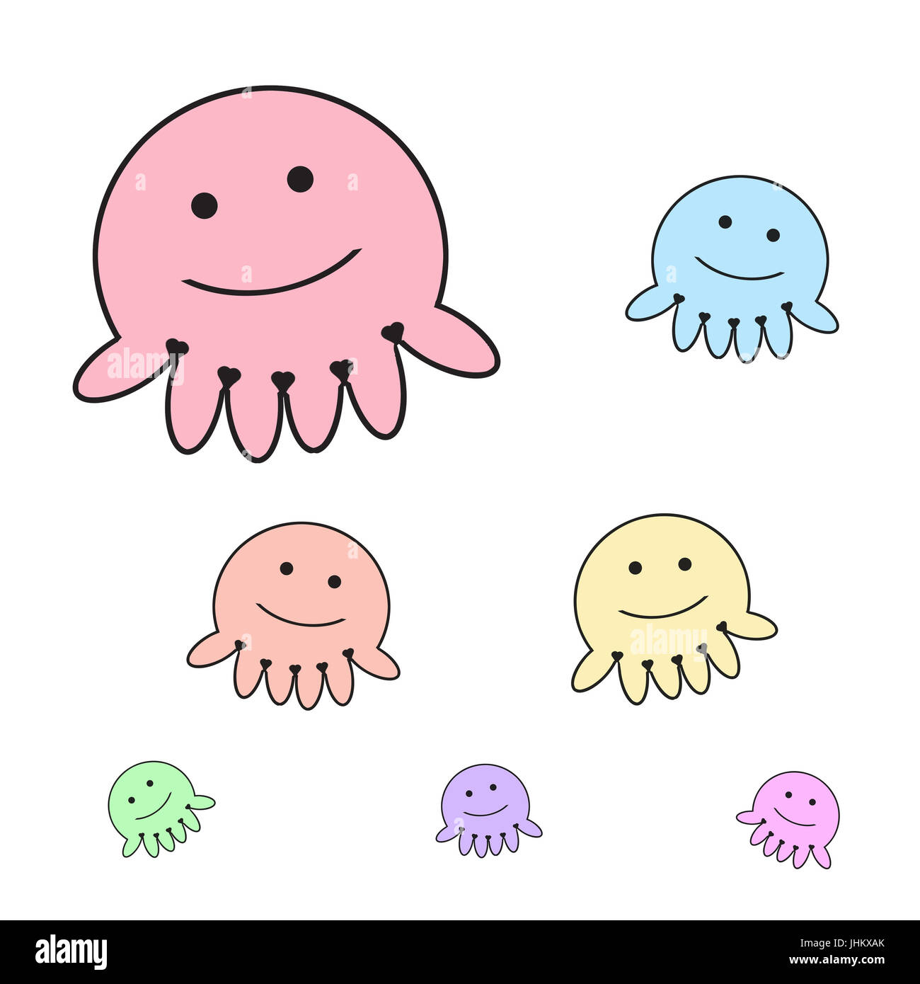 octopus,clipart for colorful octopus on white Stock Photo - Alamy