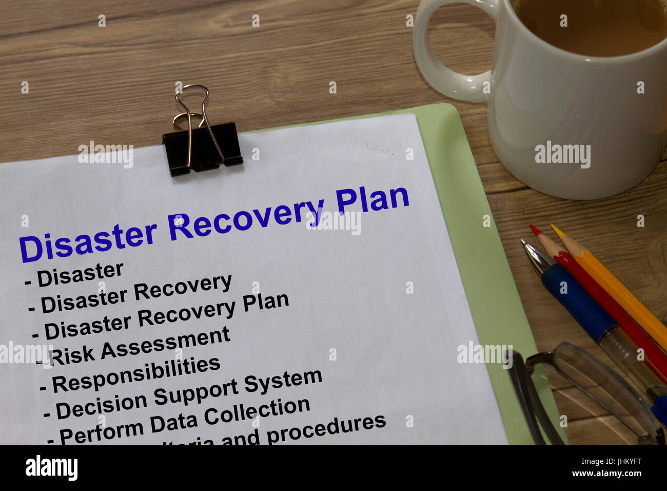 Disaster recovery plan - many uses in the construction industry Stock ...