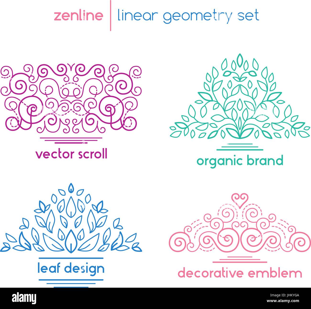 Vector linear abstract emblems Stock Vector Image & Art - Alamy