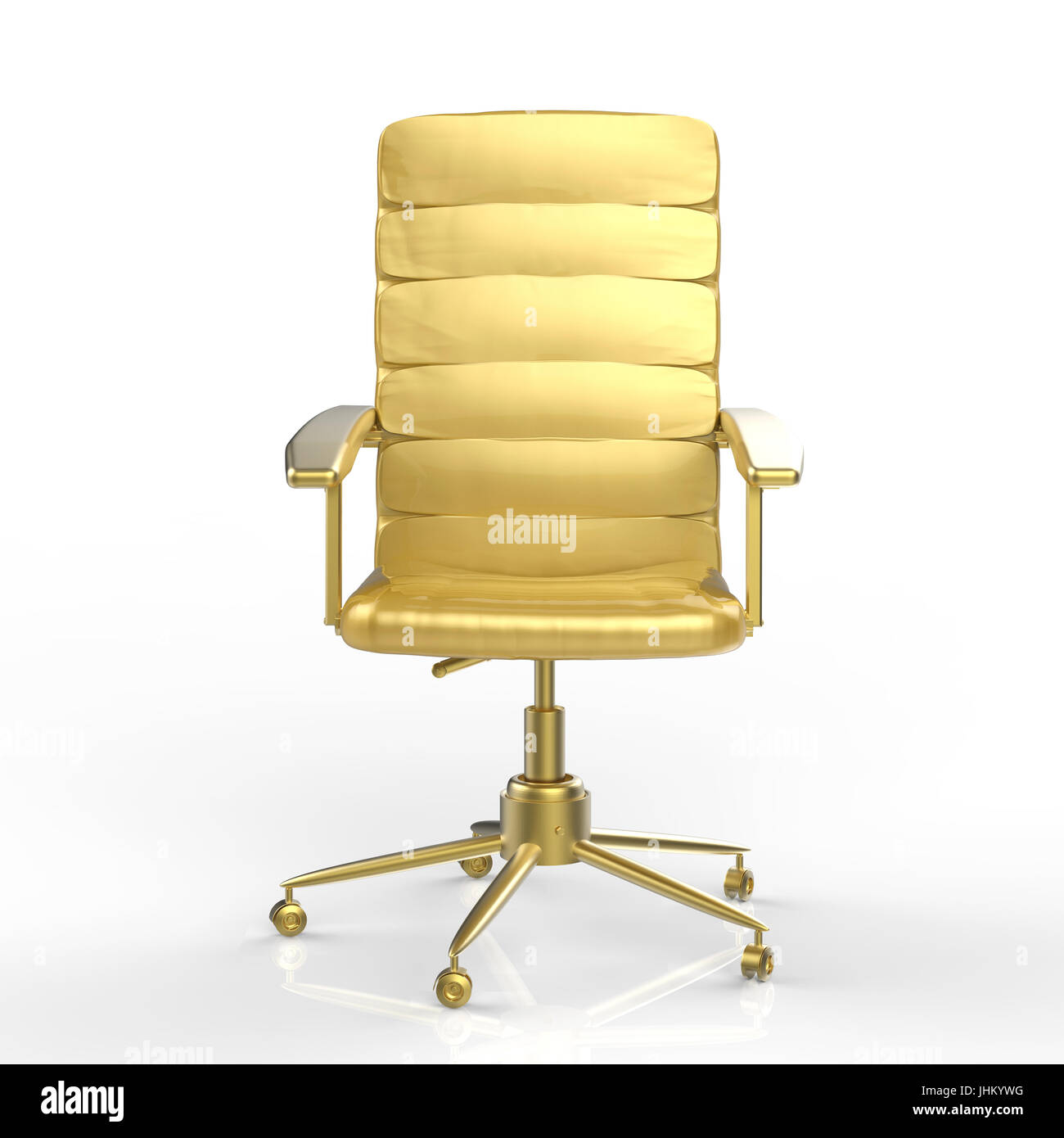 3d rendering golden office chair on white background Stock Photo - Alamy