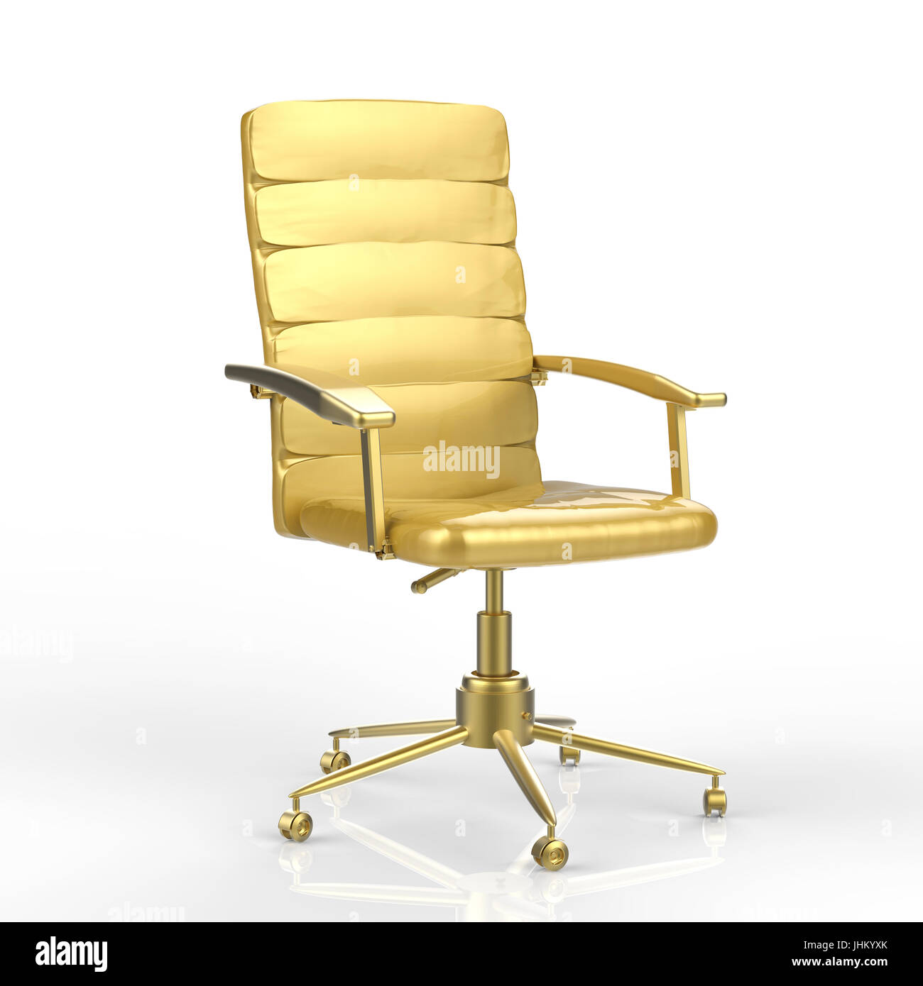 3d rendering golden office chair on white background Stock Photo - Alamy