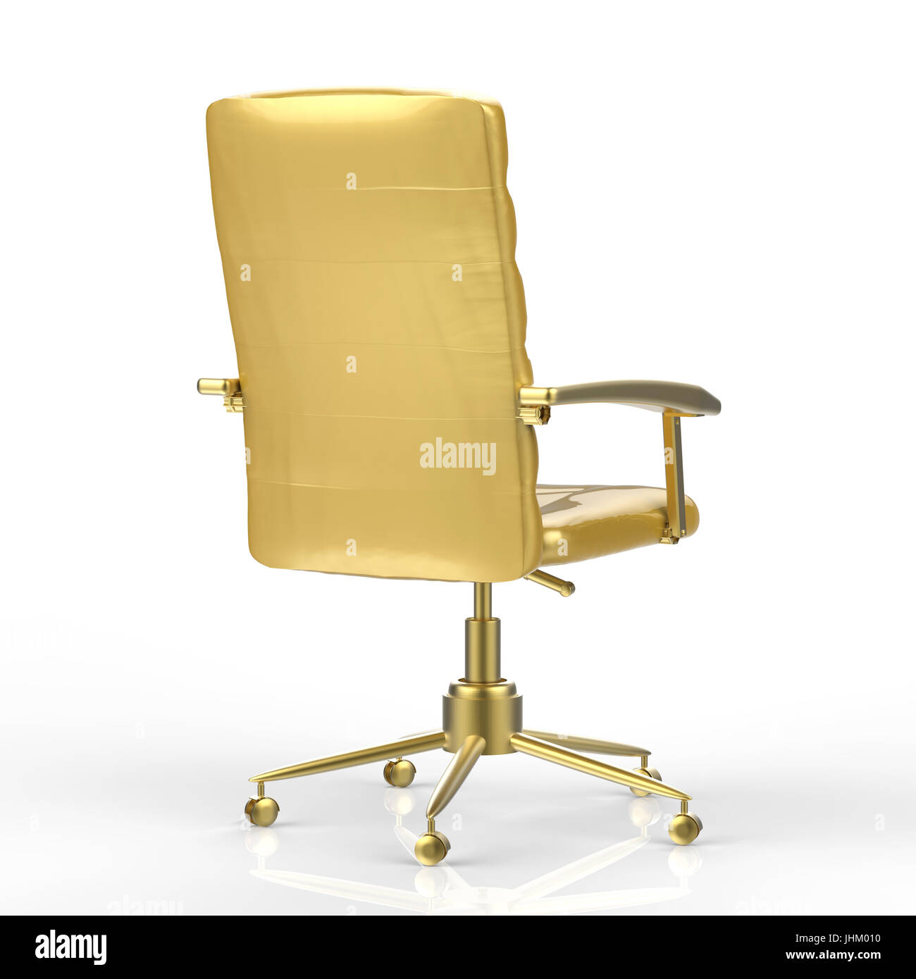 3d rendering golden office chair on white background Stock Photo - Alamy