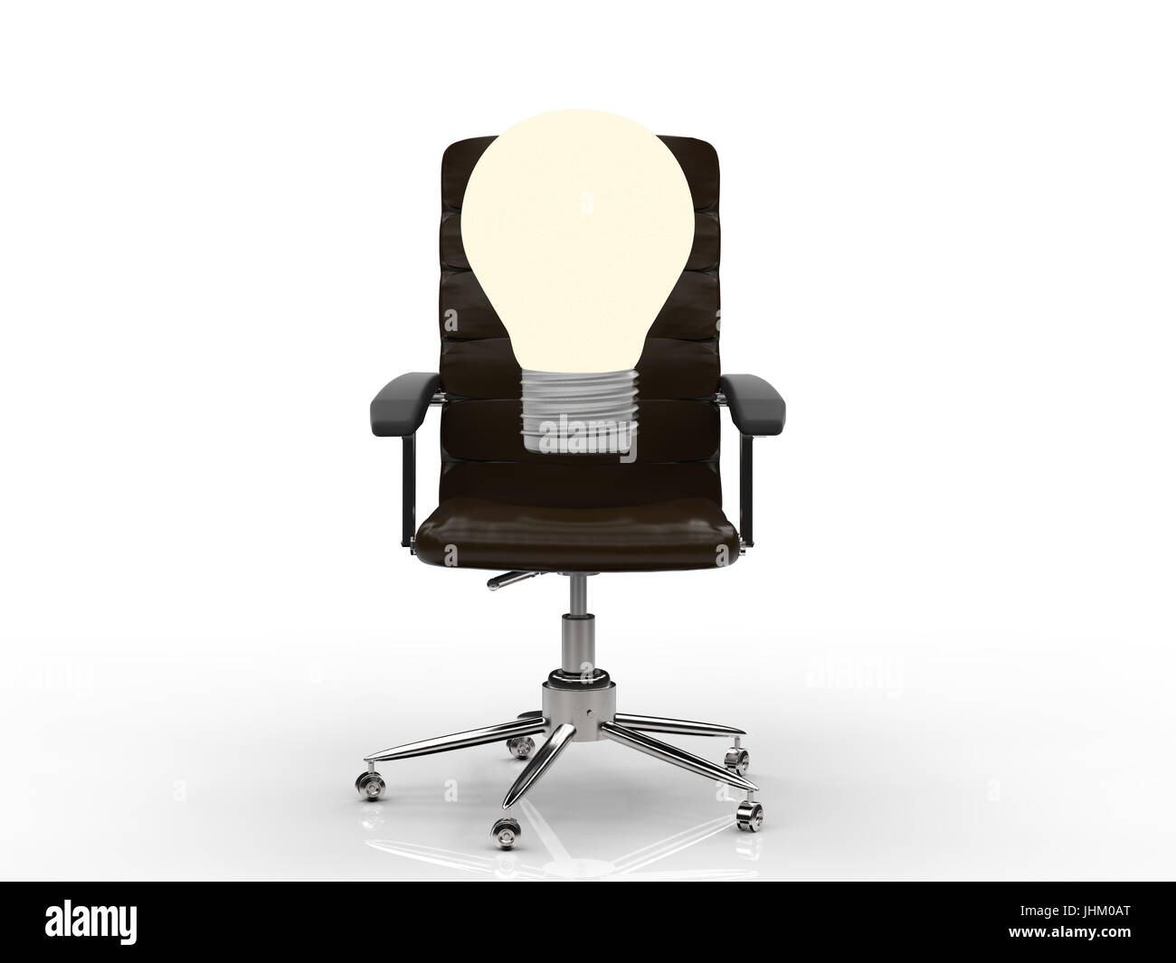 3d rendering light bulb on office chair Stock Photo - Alamy