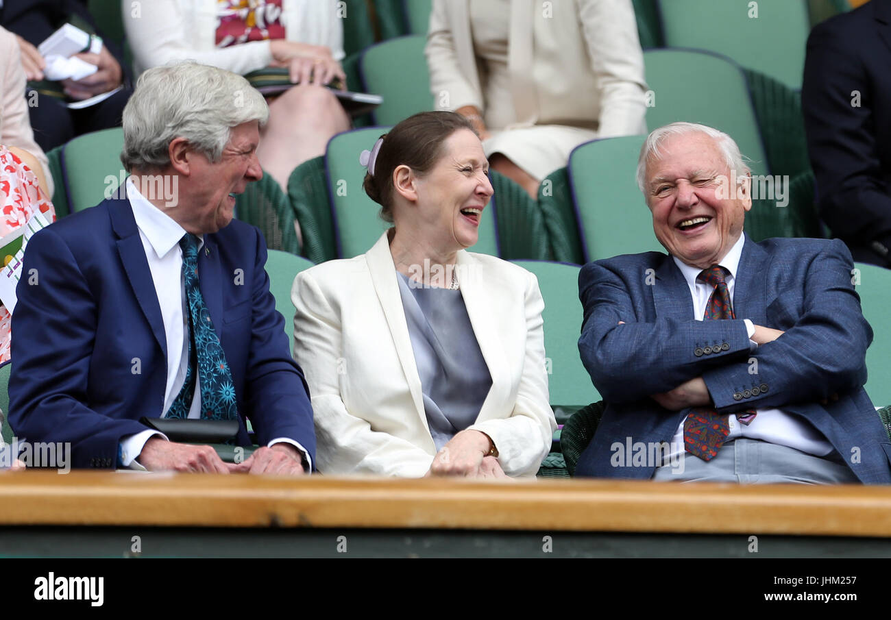 Sir David and Susan Attenborough (centre) in the royal box of centre ...