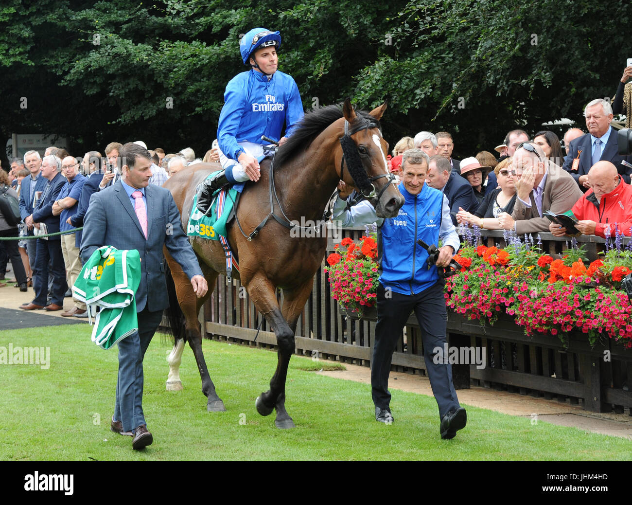 Parfait ridden by William Buick in the winners enclosure after victory ...