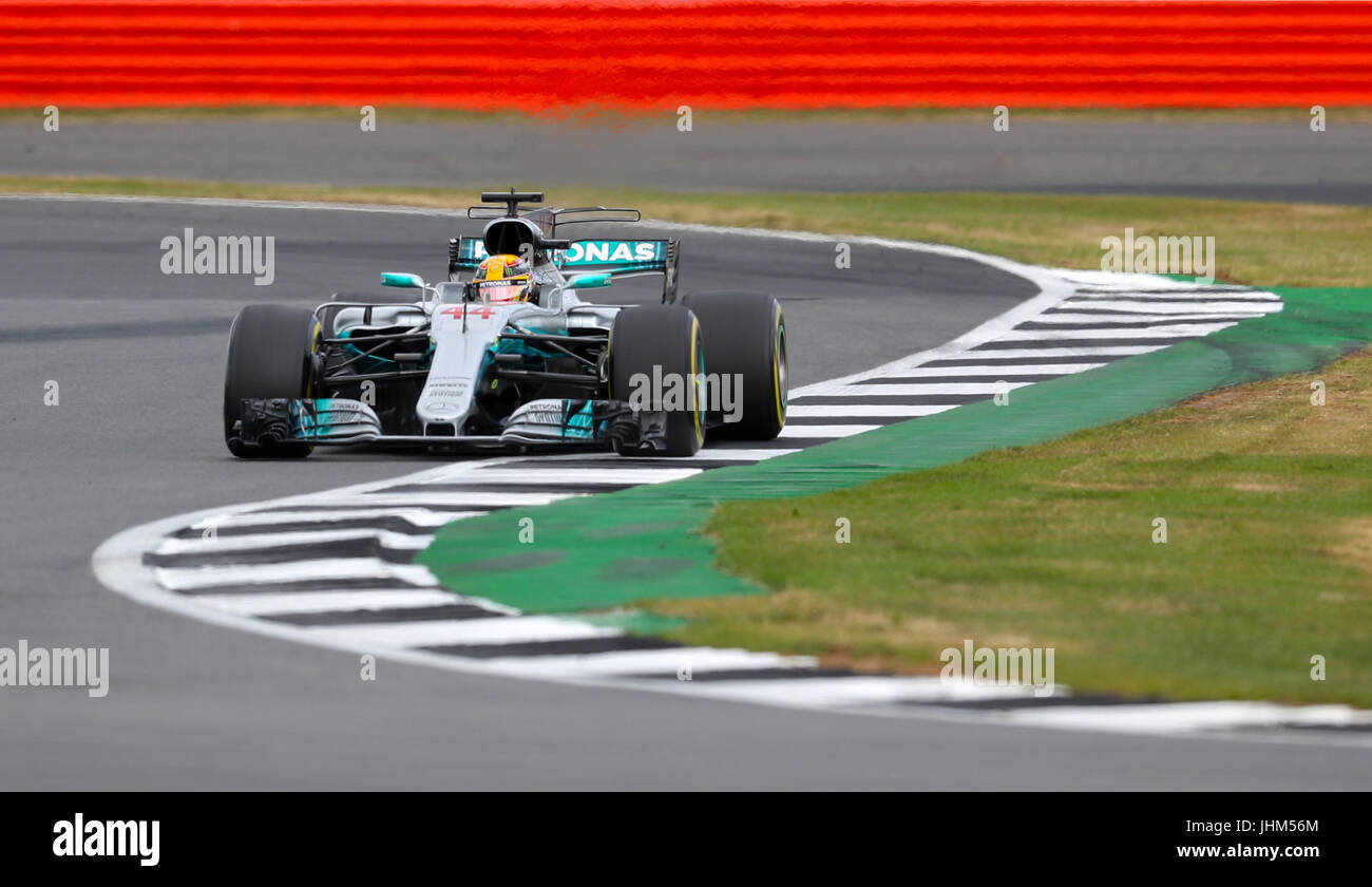 Mercedes' Lewis Hamilton during second practice of the 2017 British ...