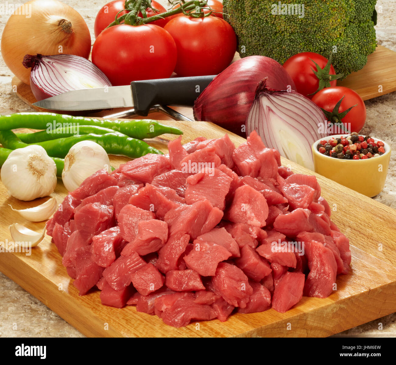 Fresh raw meat on cutting board Stock Photo - Alamy