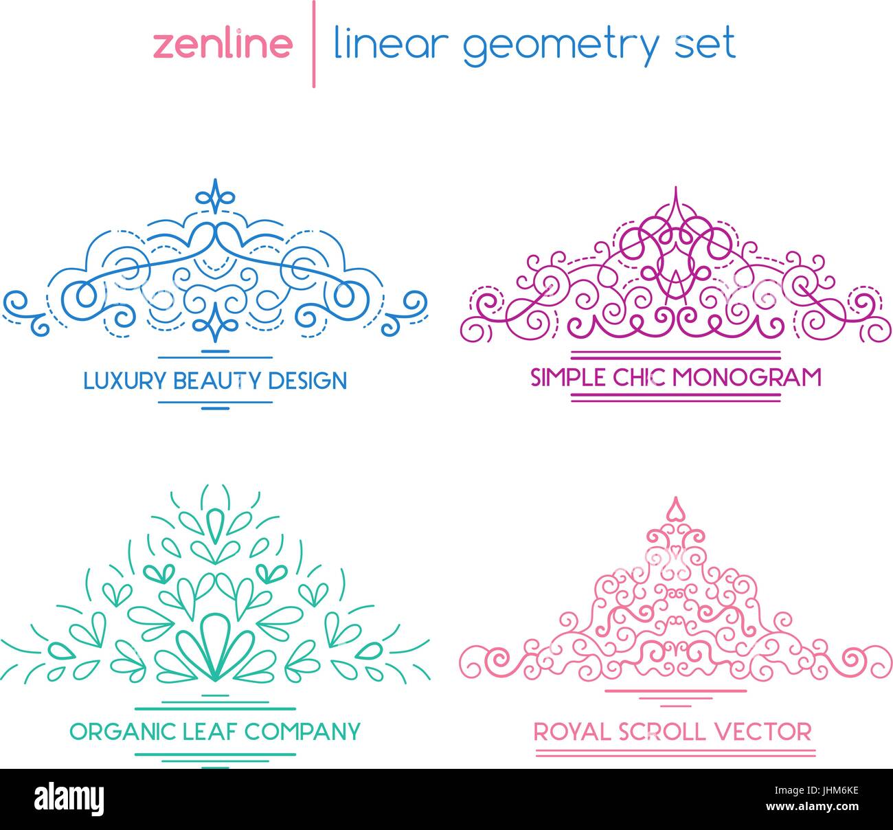 Vector linear abstract emblems Stock Vector Image & Art - Alamy